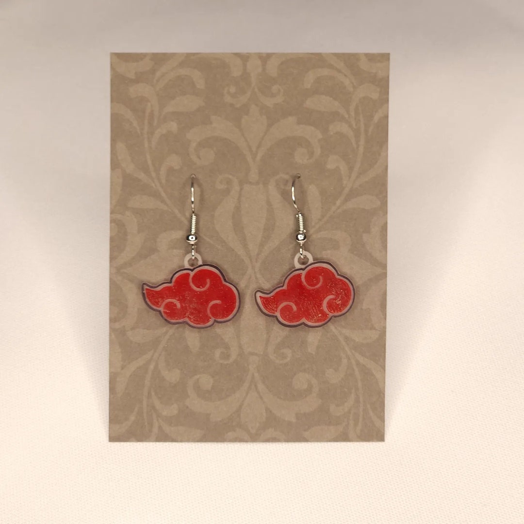 Anime Akatsuki Red Cloud Earrings - Etsy