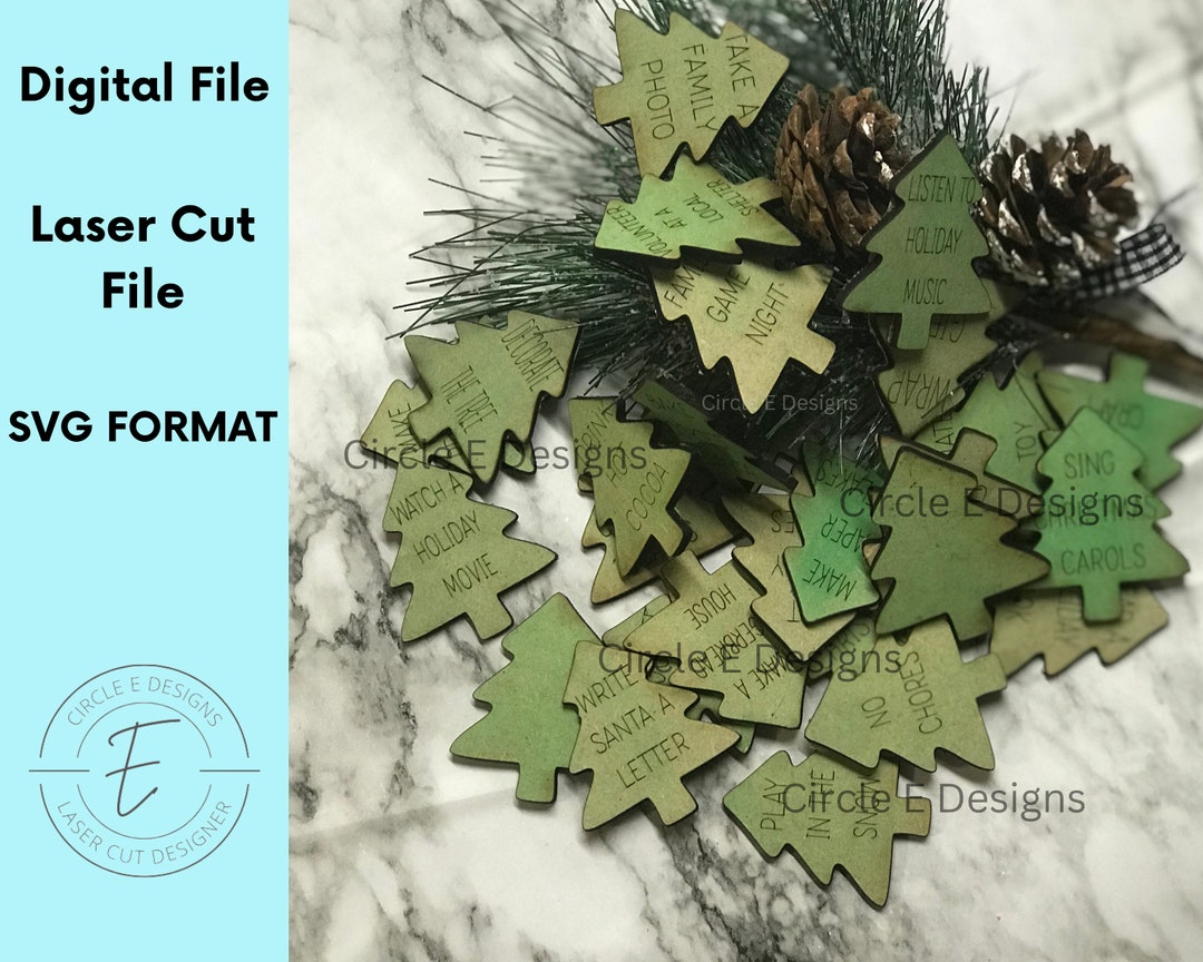 24 Christmas Activity Tokens, Holiday Advent, Elf Props, SVG, Laser ...