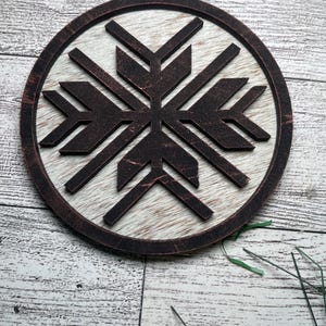 REAL Cowhide Aztec Christmas Tree Ornaments, Boho, Western ...