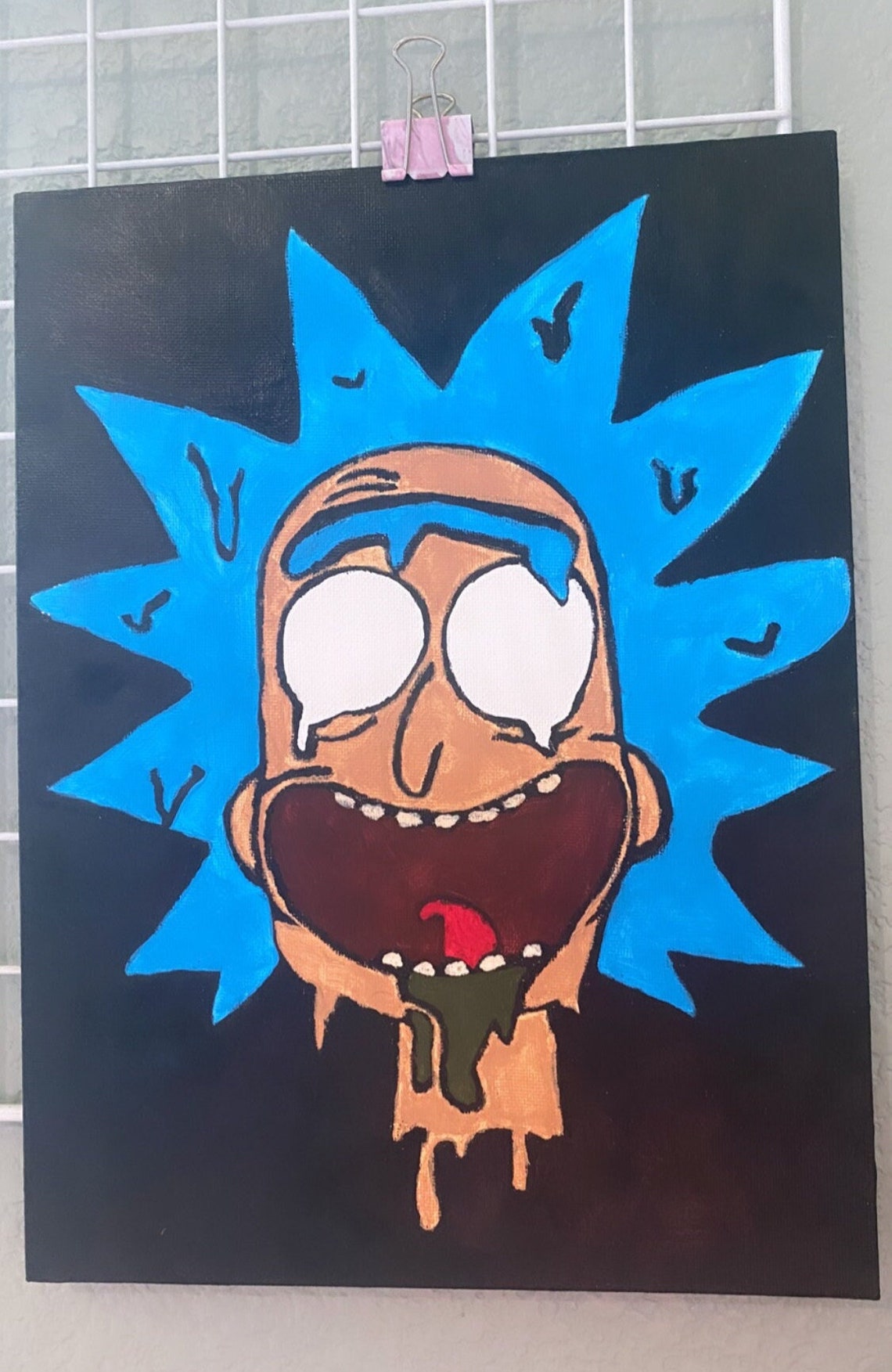 Drippy Rick Painting, Acrylic - Etsy
