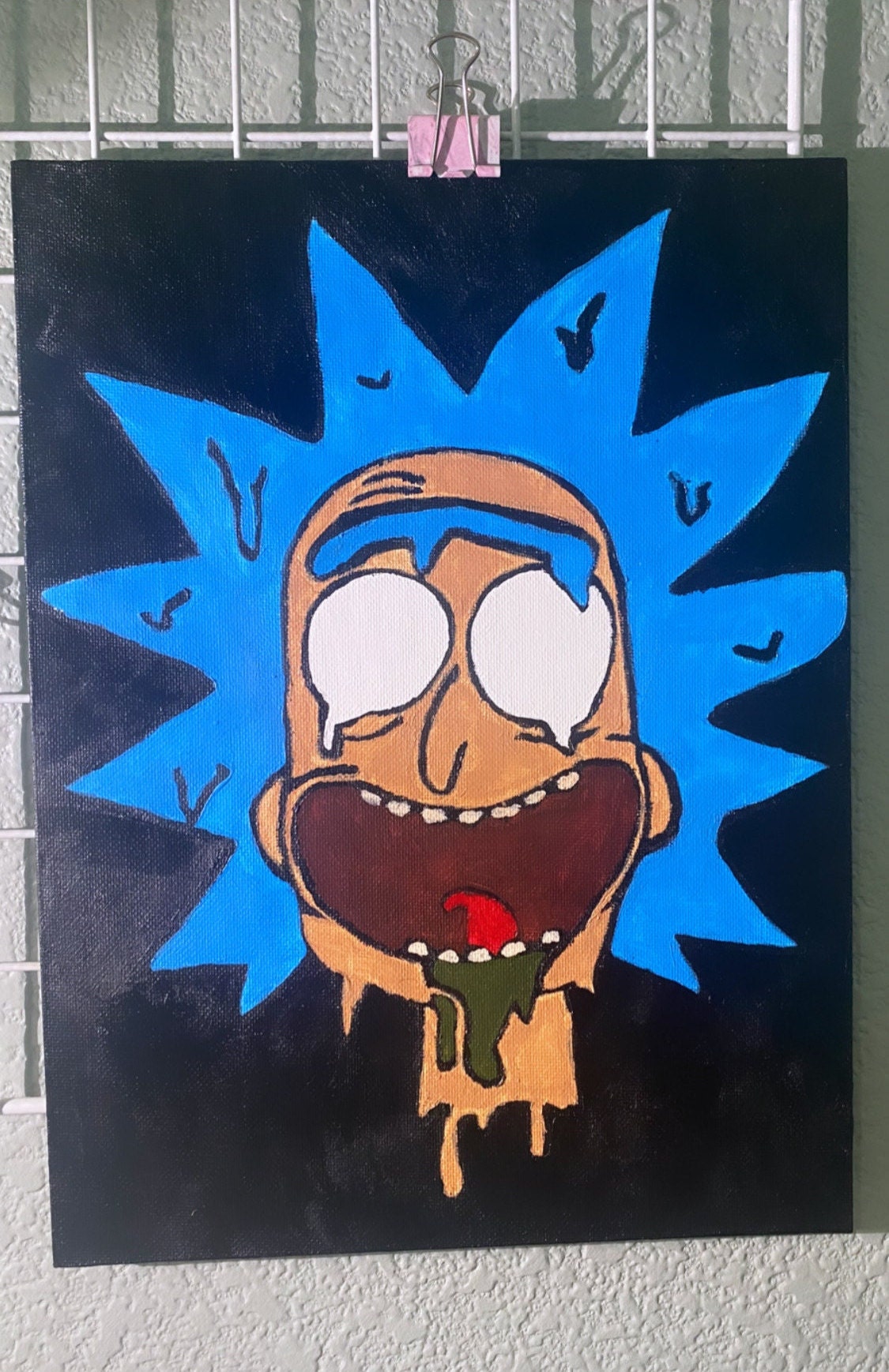 Drippy Rick Painting, Acrylic - Etsy