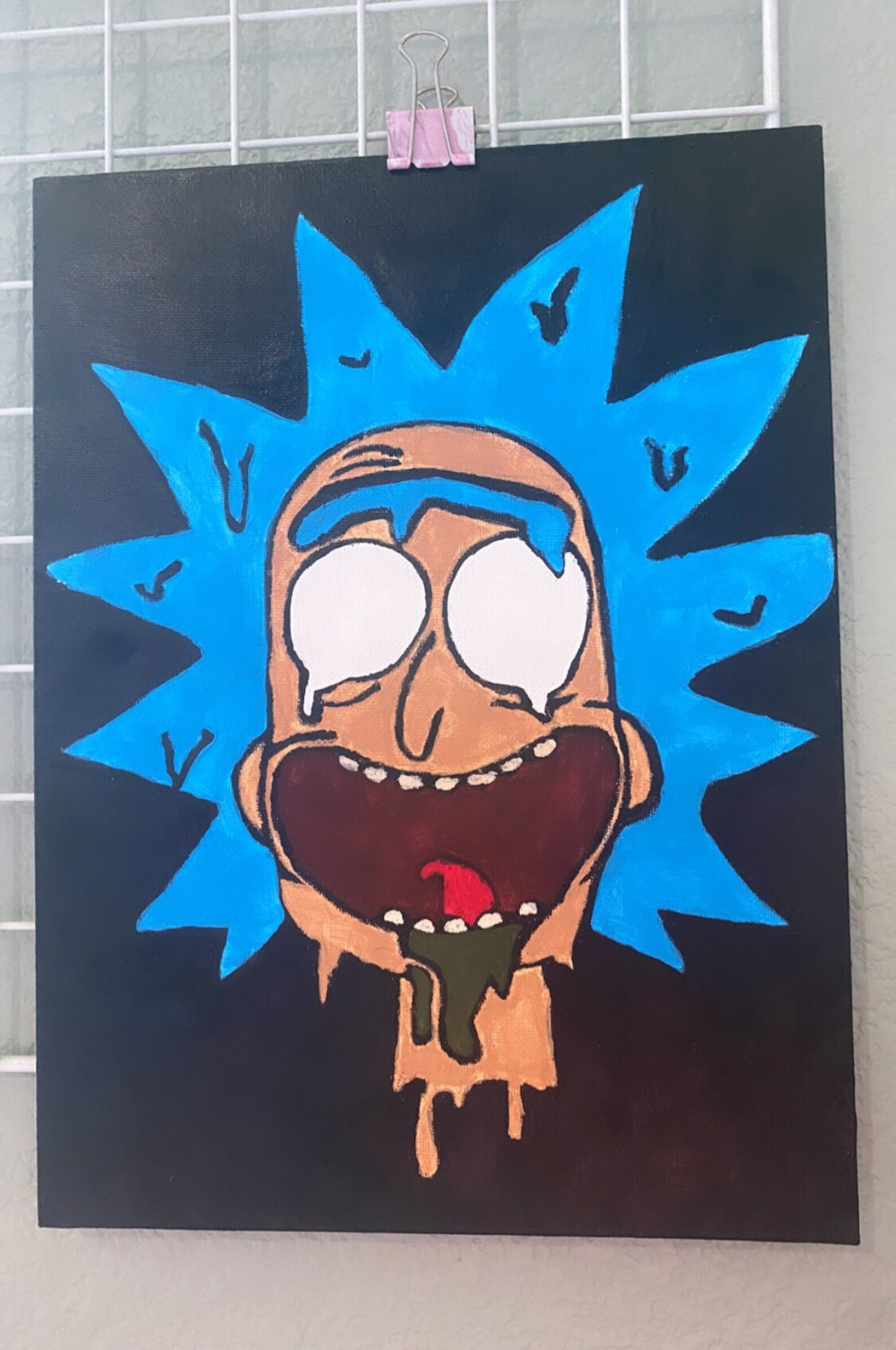 Drippy Rick Painting, Acrylic - Etsy