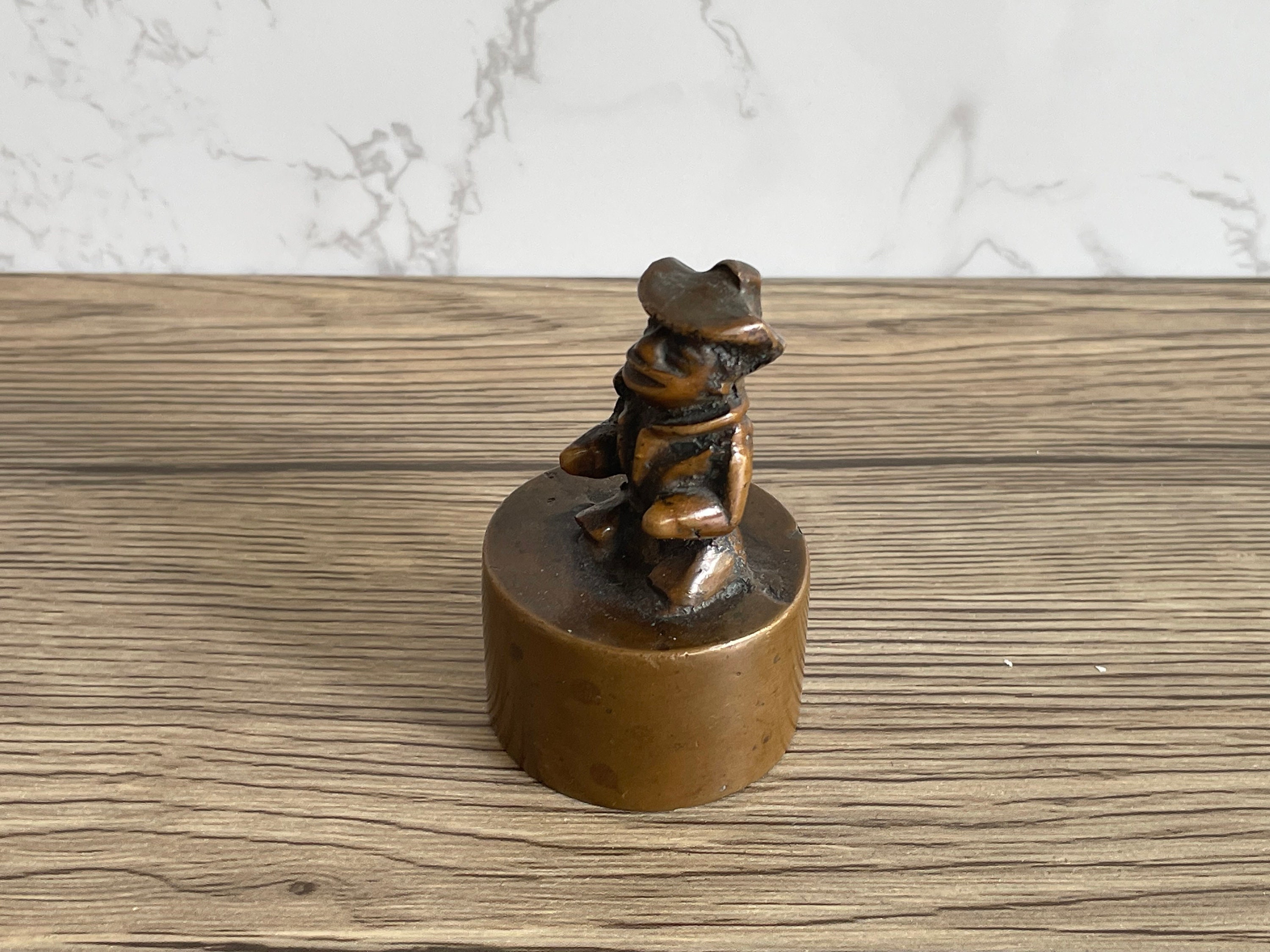 Vintage Heavy Brass Man Statue Figure Metal Paperweight - Etsy