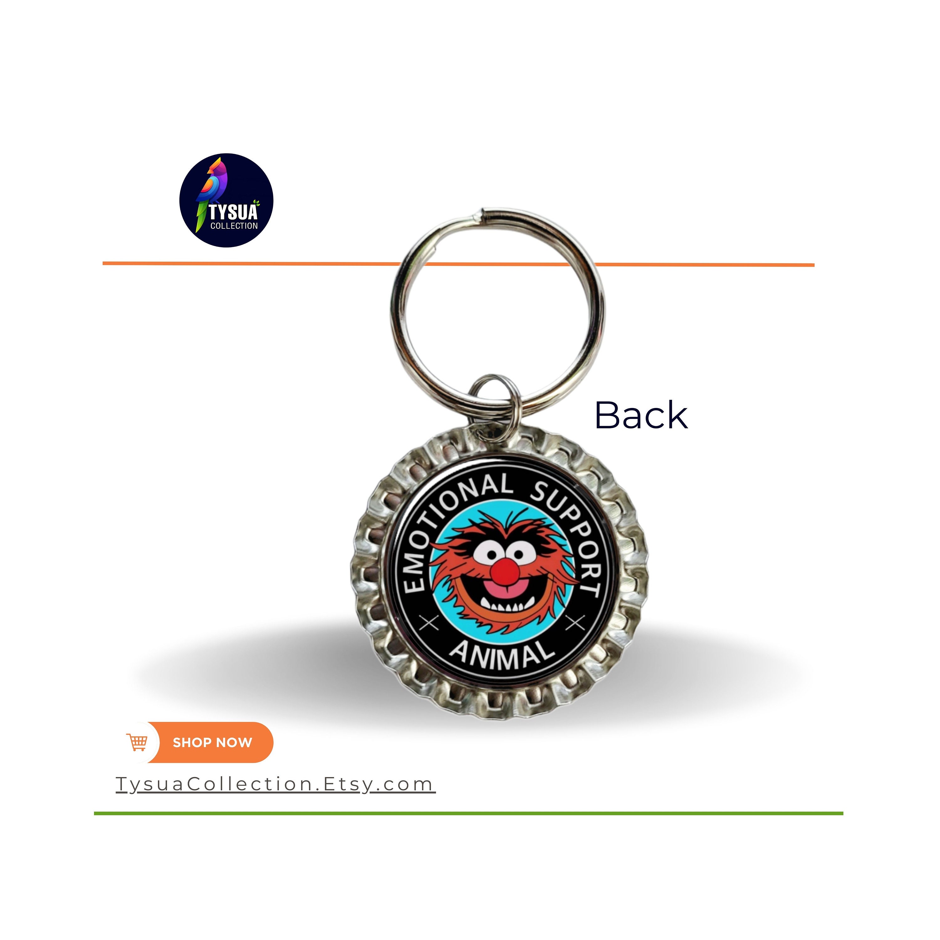 Muppets Animal Bottlecap Keychain, Emotional Support Animal Key Fob ...