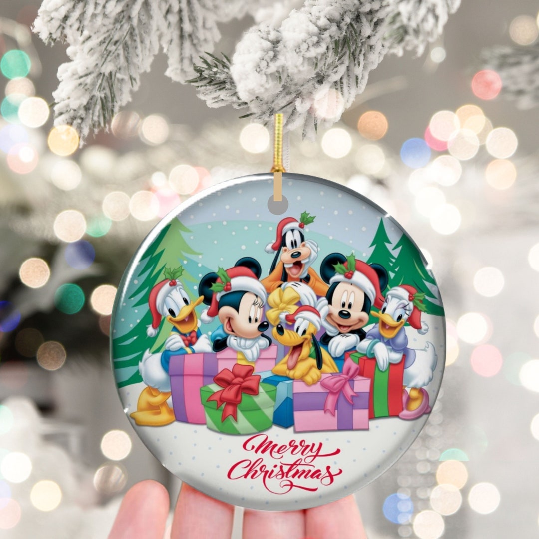 Disney Friends Christmas Ceramic Ornament Mickey Minnie Pluto Donald ...
