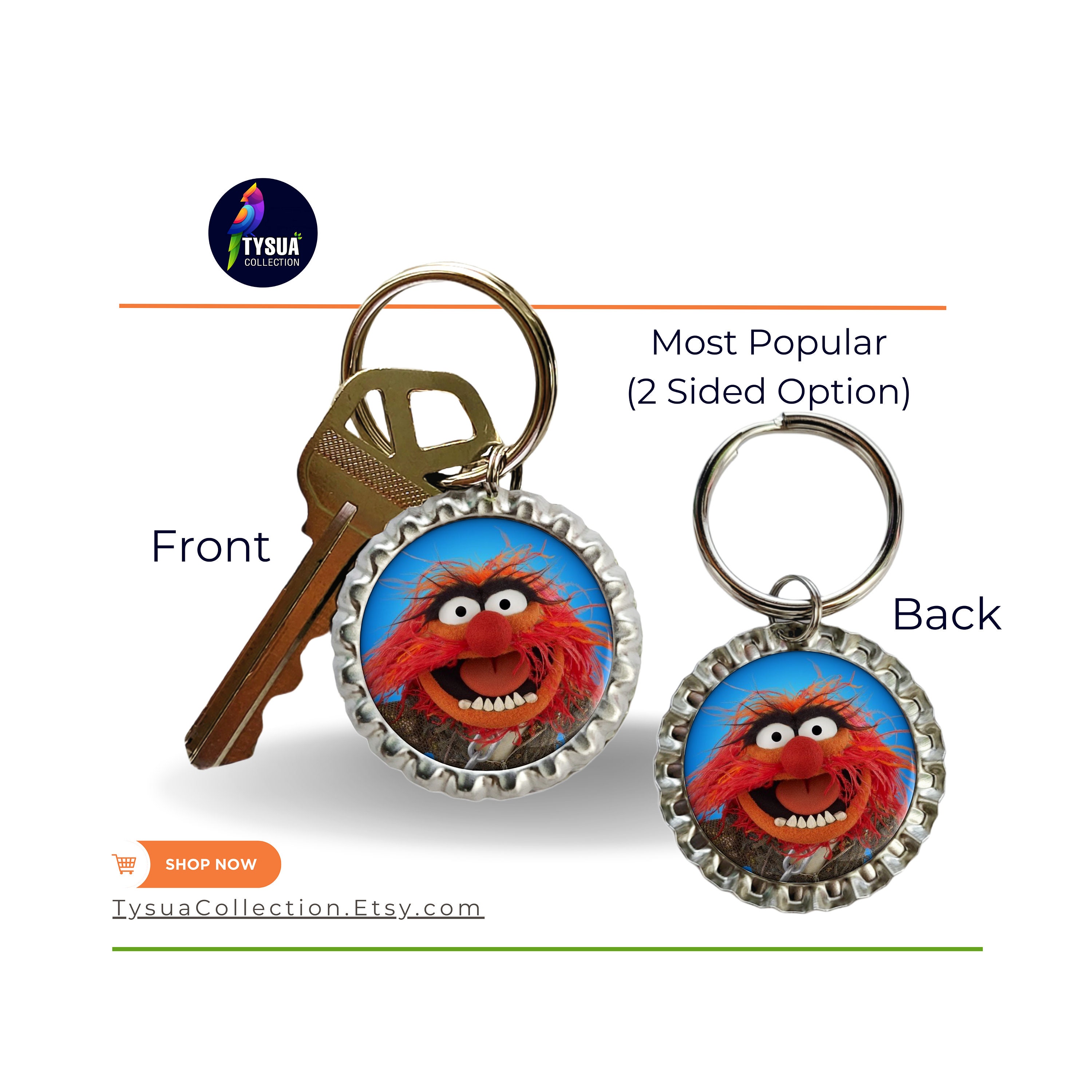The Muppets Animal Bottlecap Keychain Custom Car Keyfob, Keyring, Bag ...