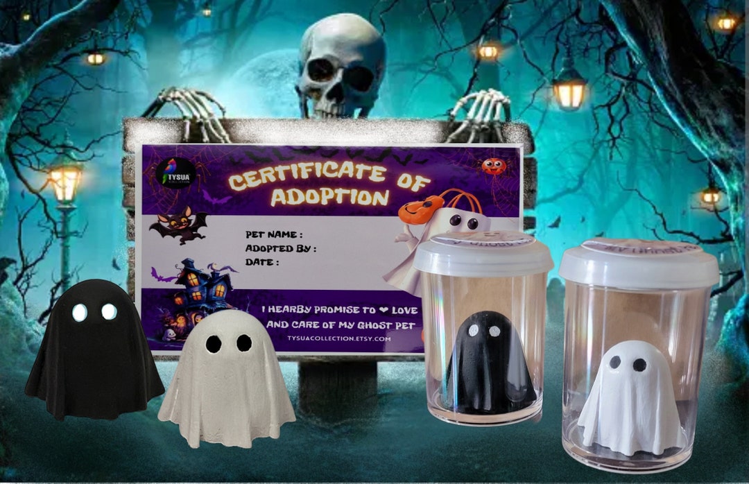 Ghost Pet Desk in a Jar, Adopt a Ghost, Gift for Ghost Souls , Dark ...