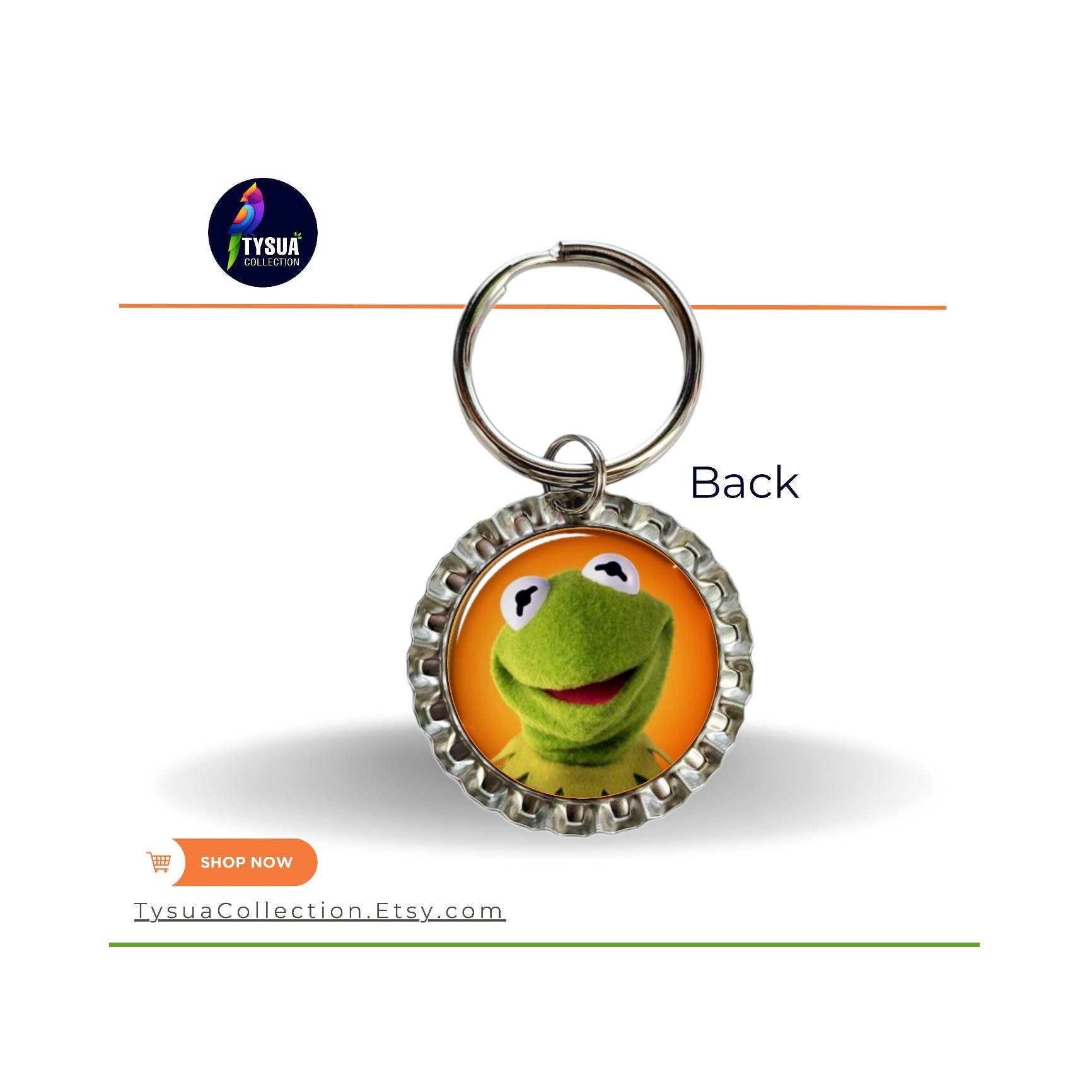 Kermit the Frog Keychain the Muppets Bottlecap Keyring, Bag Charm, Fish ...