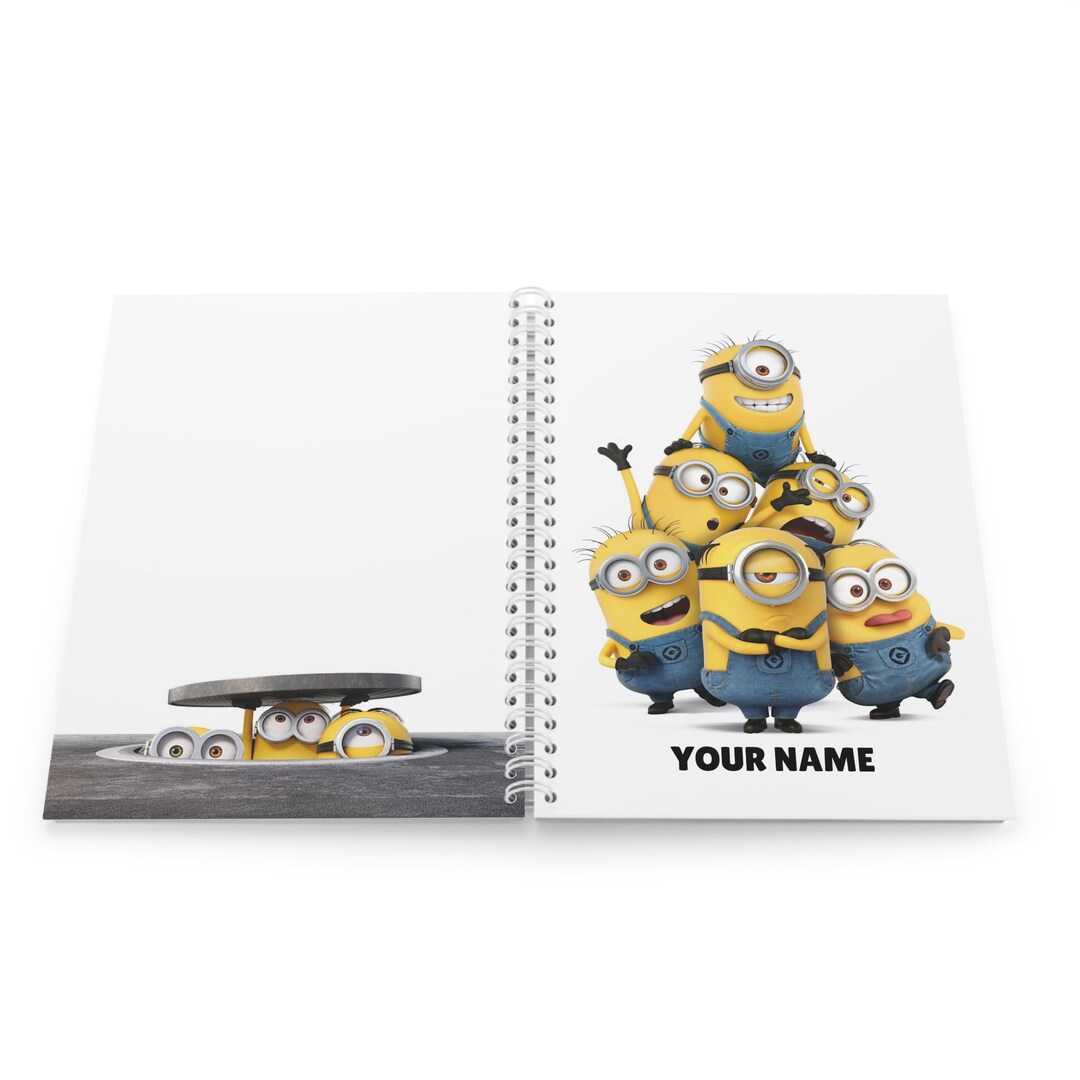 Minions Notebook, Spiral Notebook, Yellow and Blue Movie Characters ...