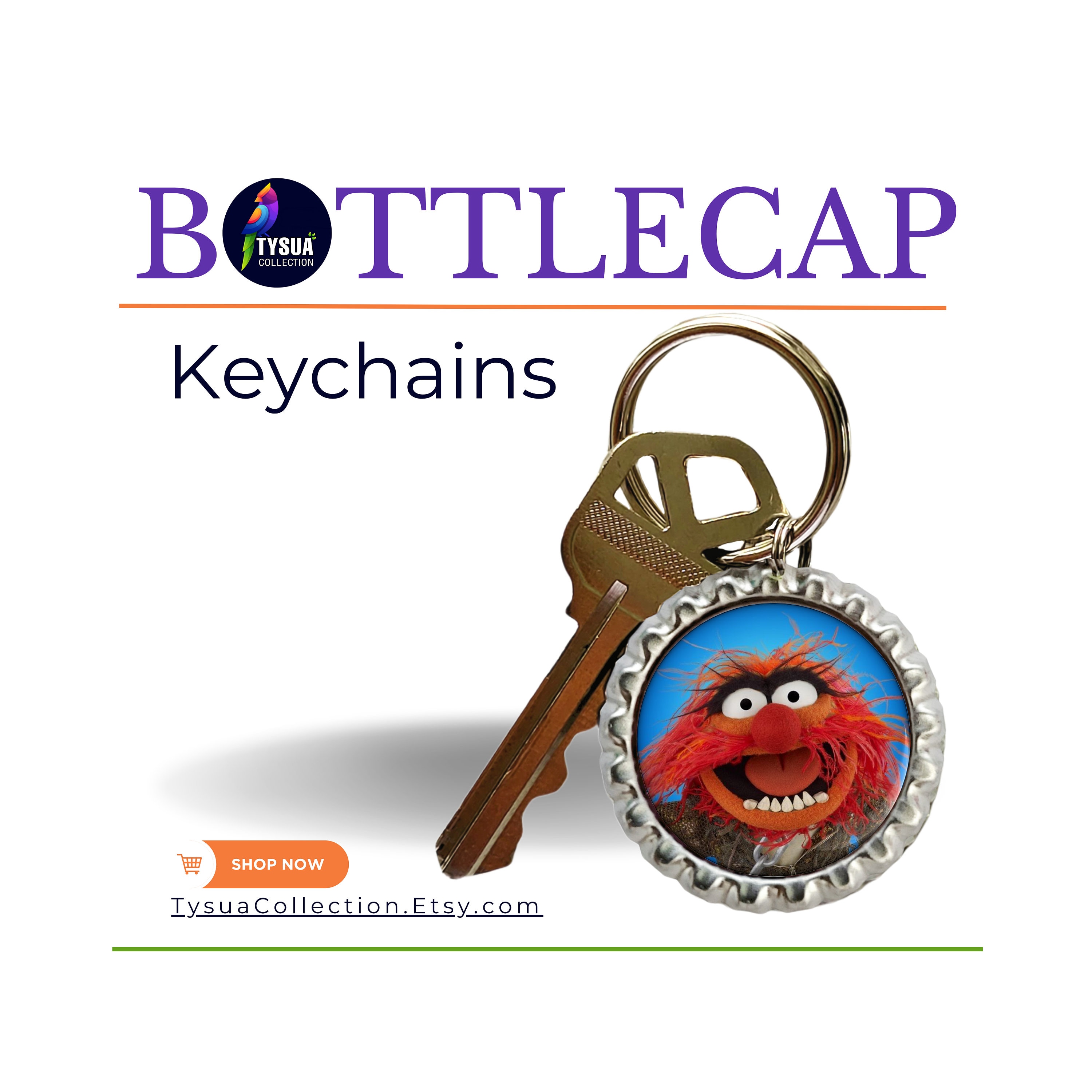 The Muppets Animal Bottlecap Keychain Custom Car Keyfob, Keyring, Bag ...