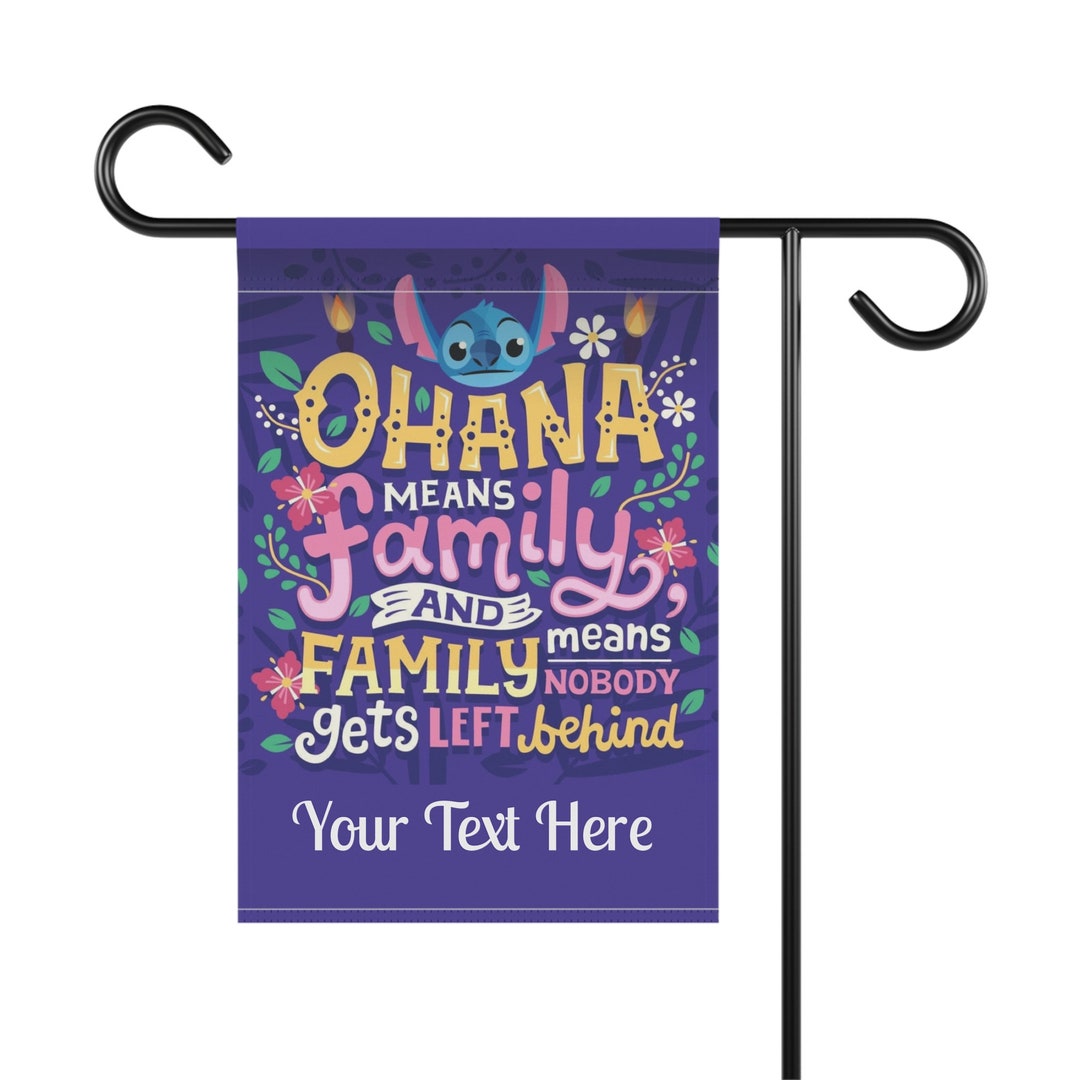Disney Personalized Stitch Ohana Garden Flag & House Banner Movie ...