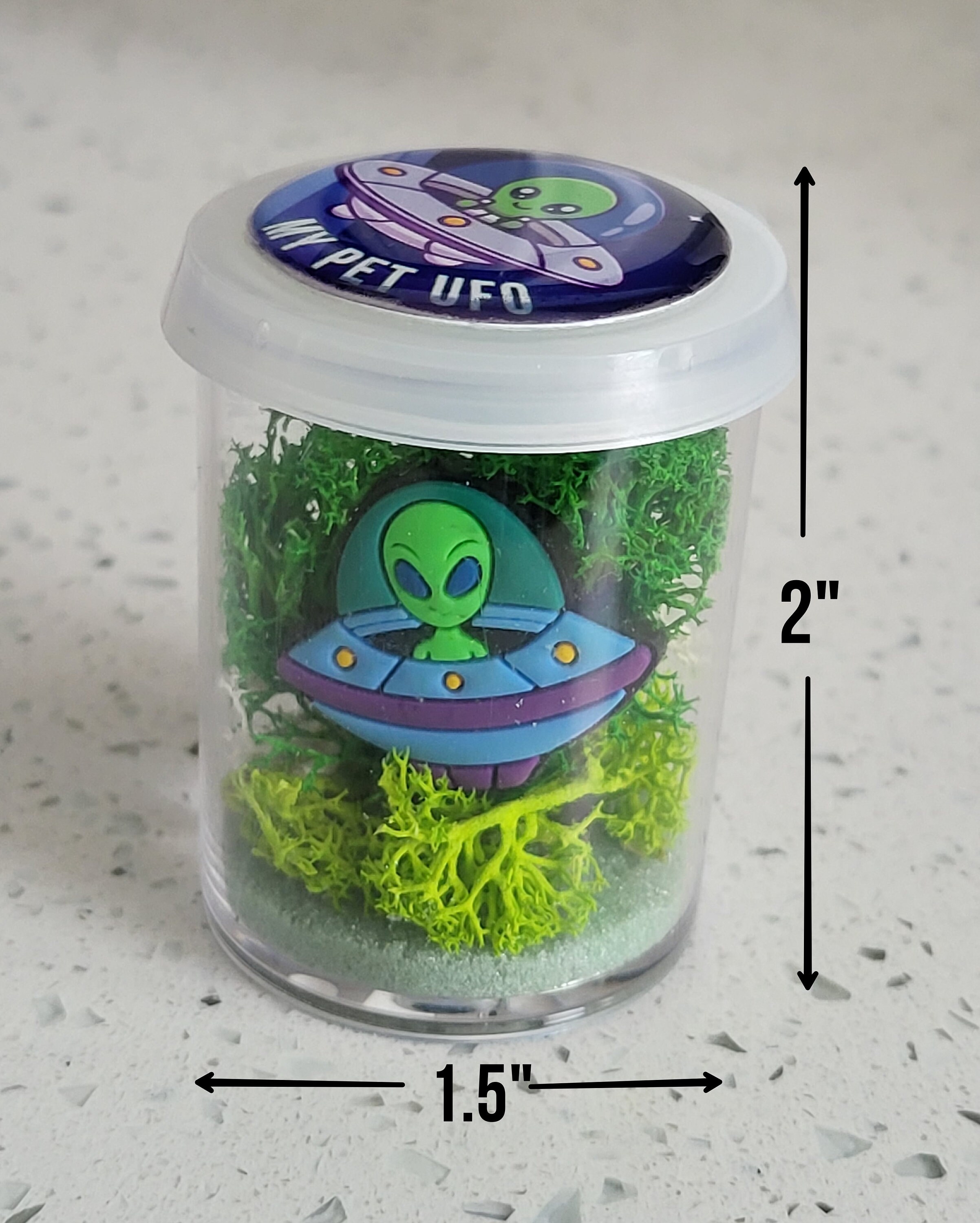 Alien UFO Desk Pet in a Jar for Alien Lover Alien Mascot - Etsy