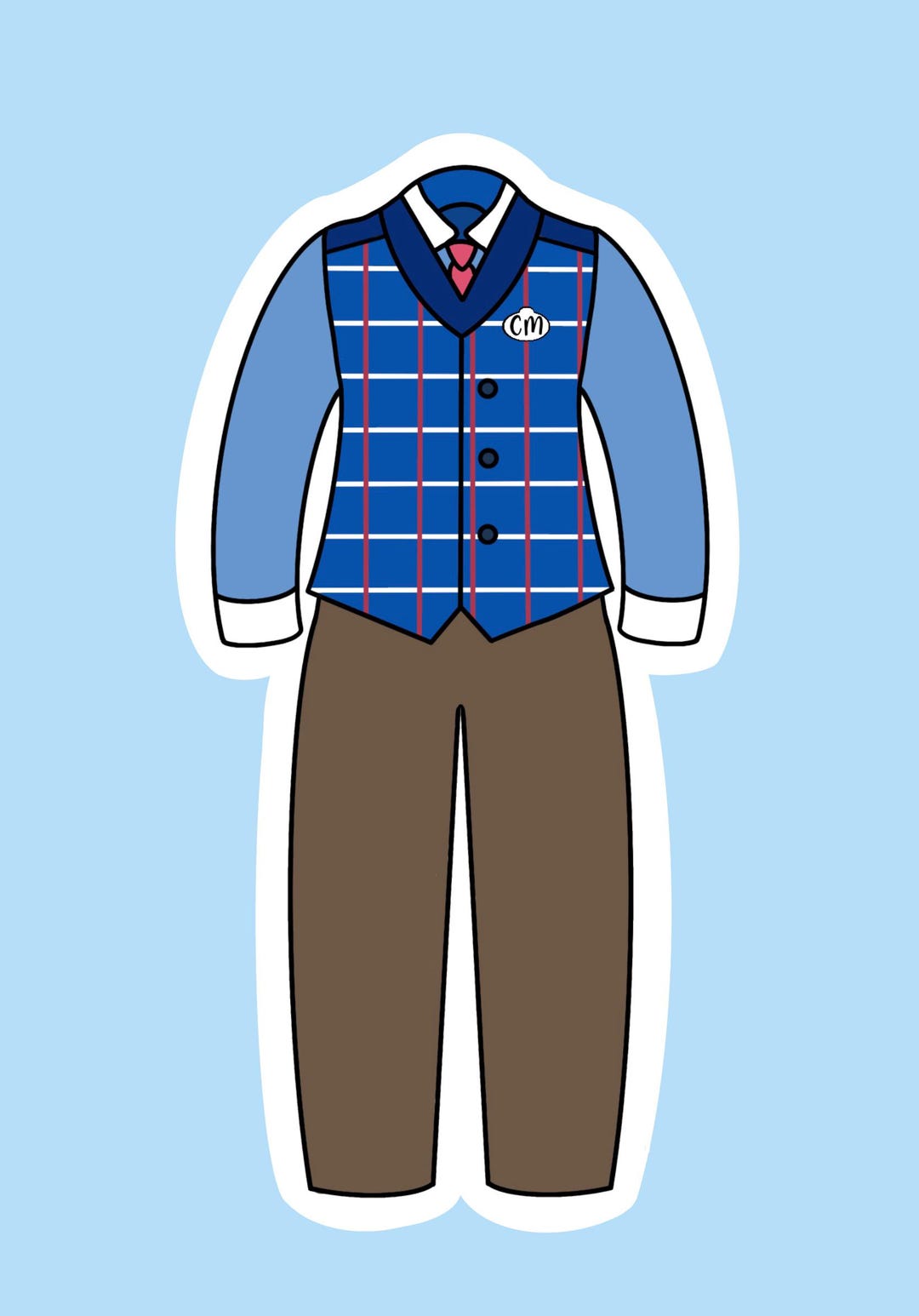 Blue Cast Member Costume Sticker - Etsy