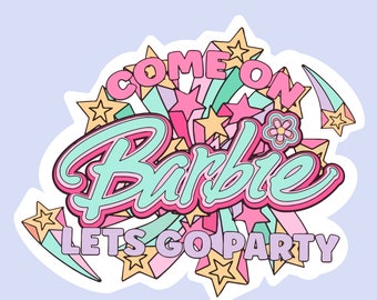 Hot Pink Barbie Lets Go Party Decal - Etsy