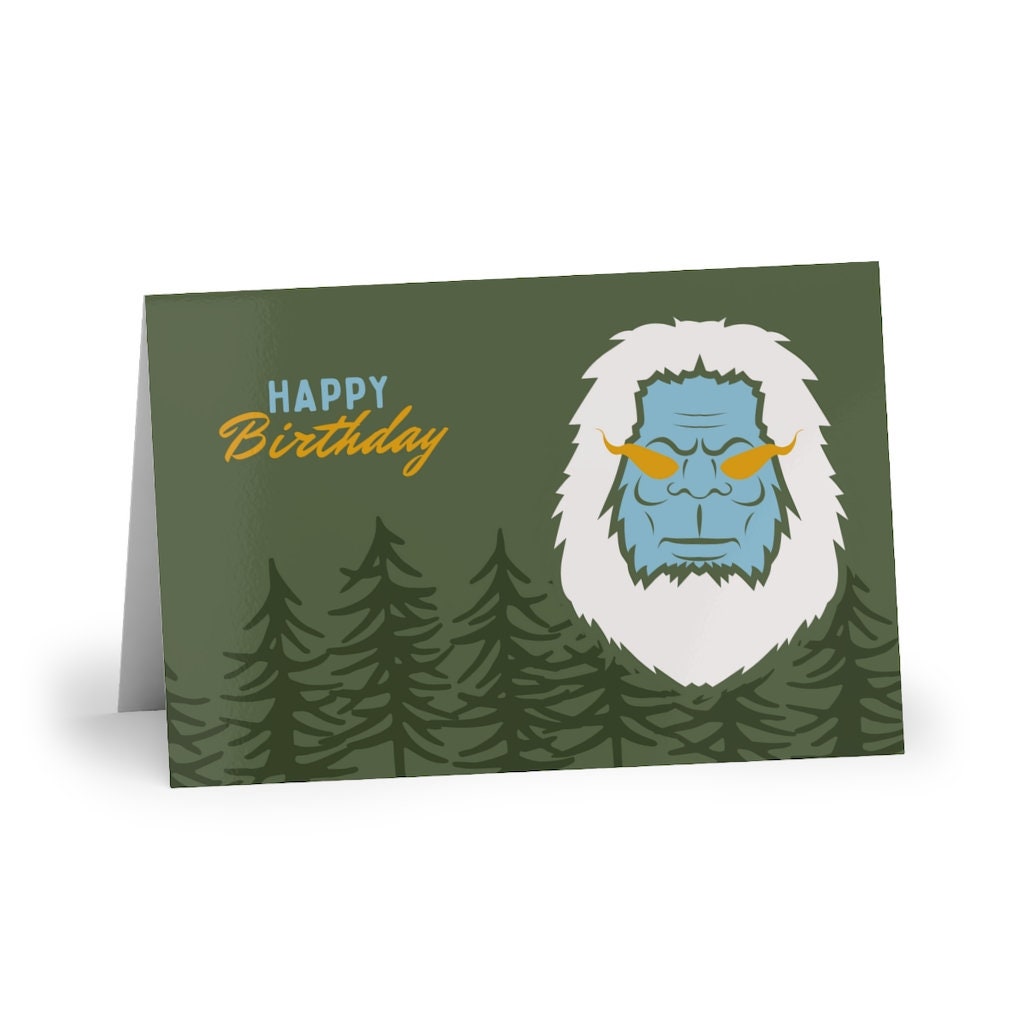 Bigfoot Birthday Card Birthday Card Sasquatch Birthday Card Happy ...