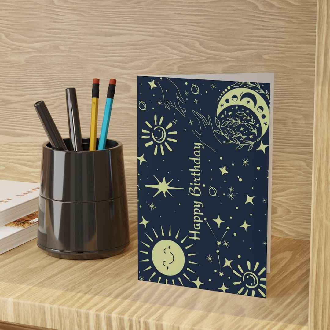Celestial Birthday Card Space Birthday Card Handmade Cards - Etsy