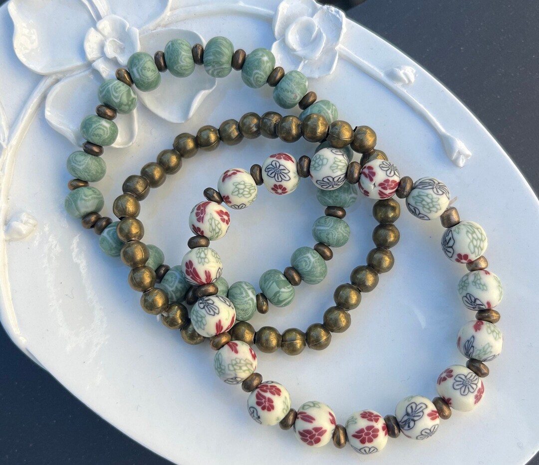 Vintage Three-stack Beaded Bracelets - Etsy