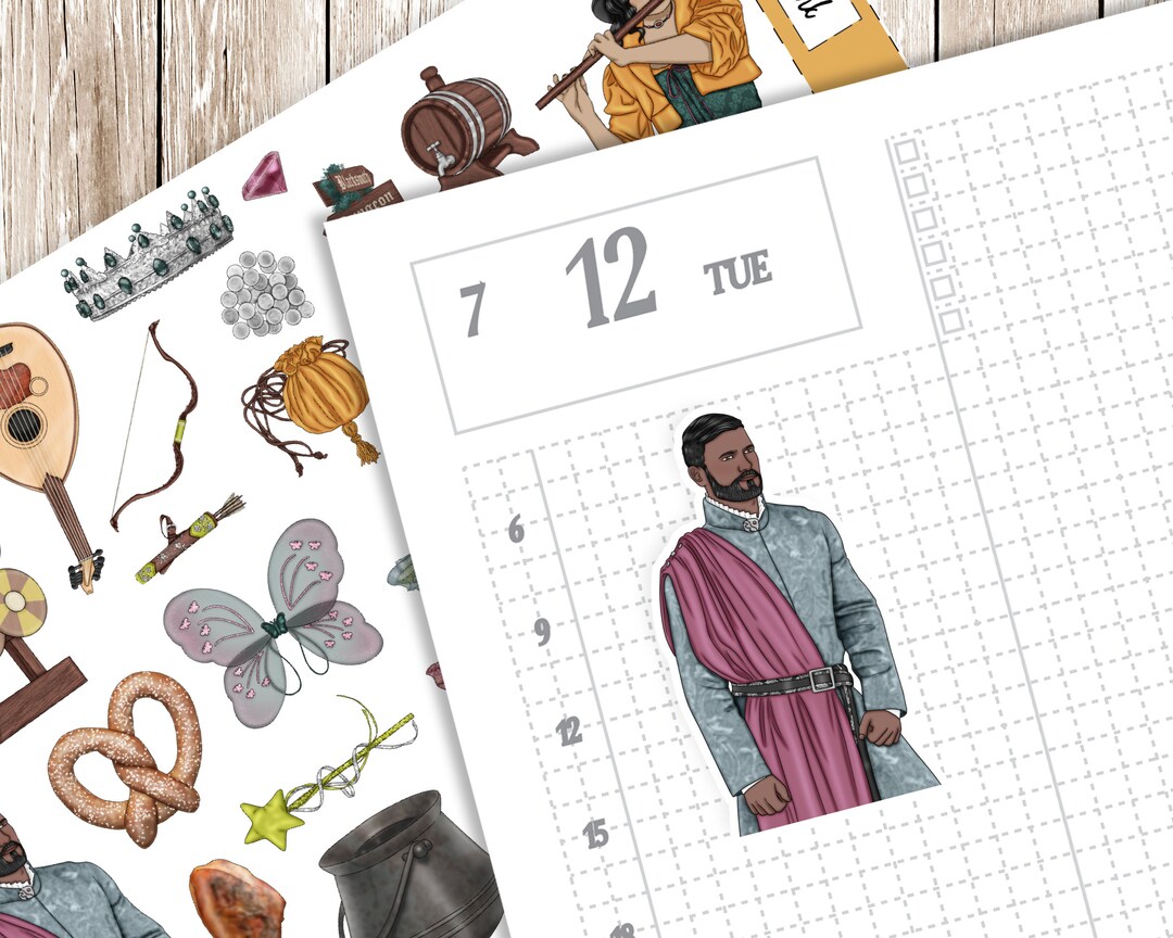 Renfaire Deco Sticker Kit Decoration Sticker Kit Orange Fantasy ...