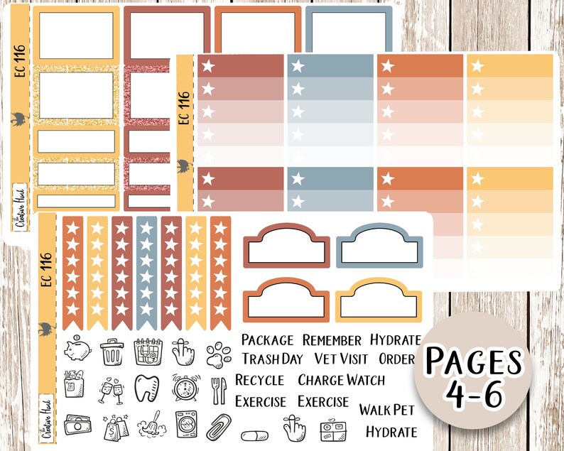 Pumpkin Spice EC Standard Vertical Size Weekly Sticker Kit Fall - Etsy