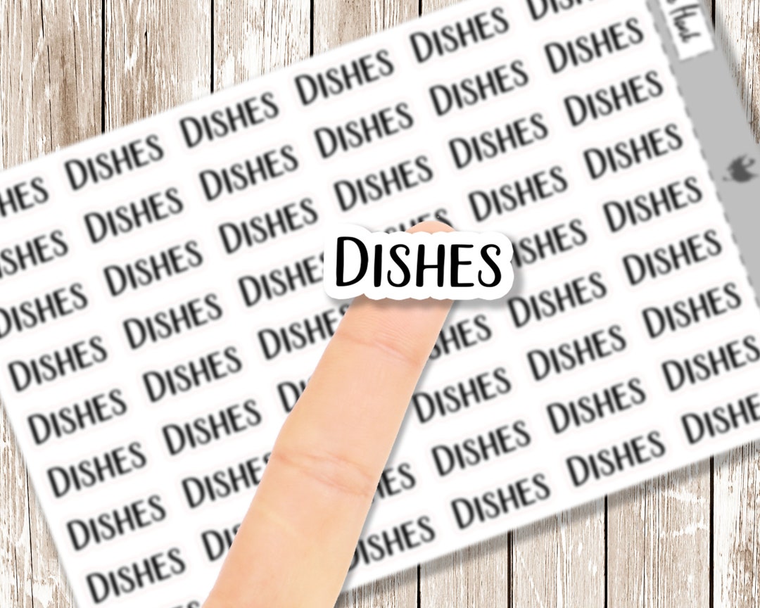 Dishes Functional Script Planner Sticker Cleaning Washing Dishes Script ...