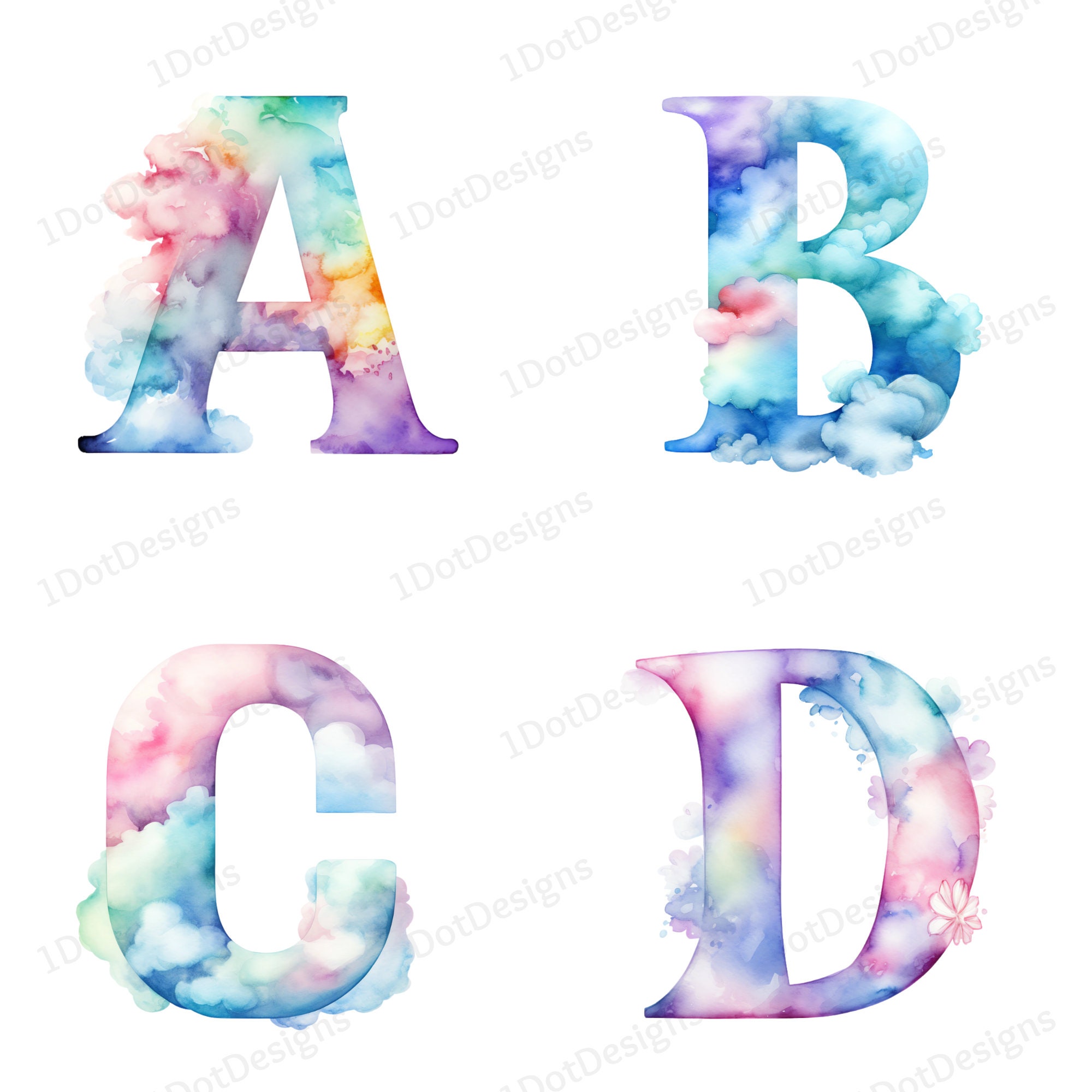 26 Pastel Alphabet Clipart Bundle, Pastel PNG, Pastel Letters Clipart ...