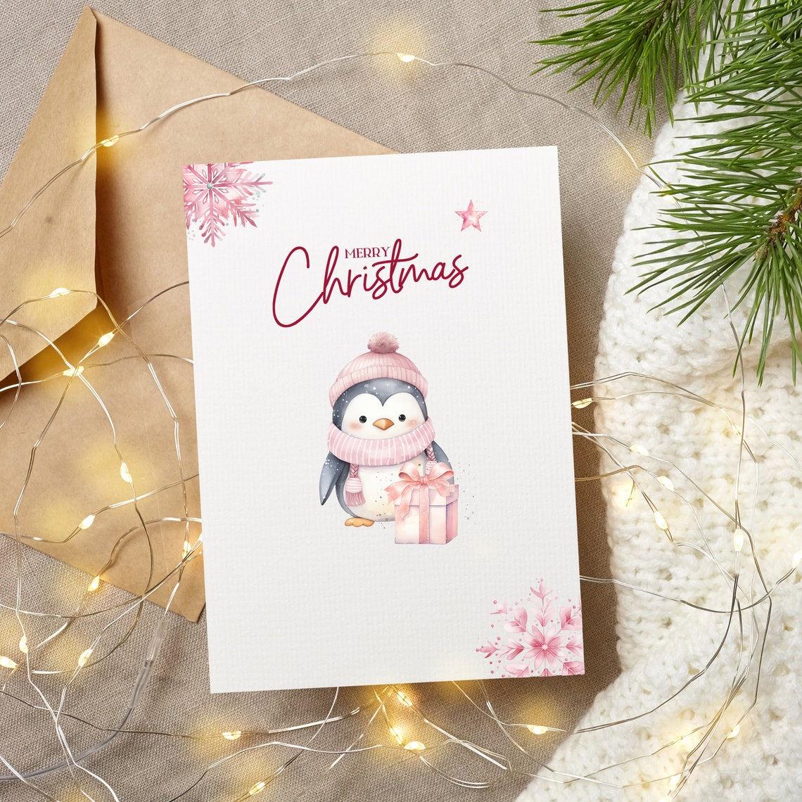 Pink Penguin Clipart Bundle, Christmas PNG, Christmas Clipart, Baby ...