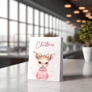 Pink Reindeer Clipart Bundle, Christmas PNG, Christmas Clipart, Baby ...