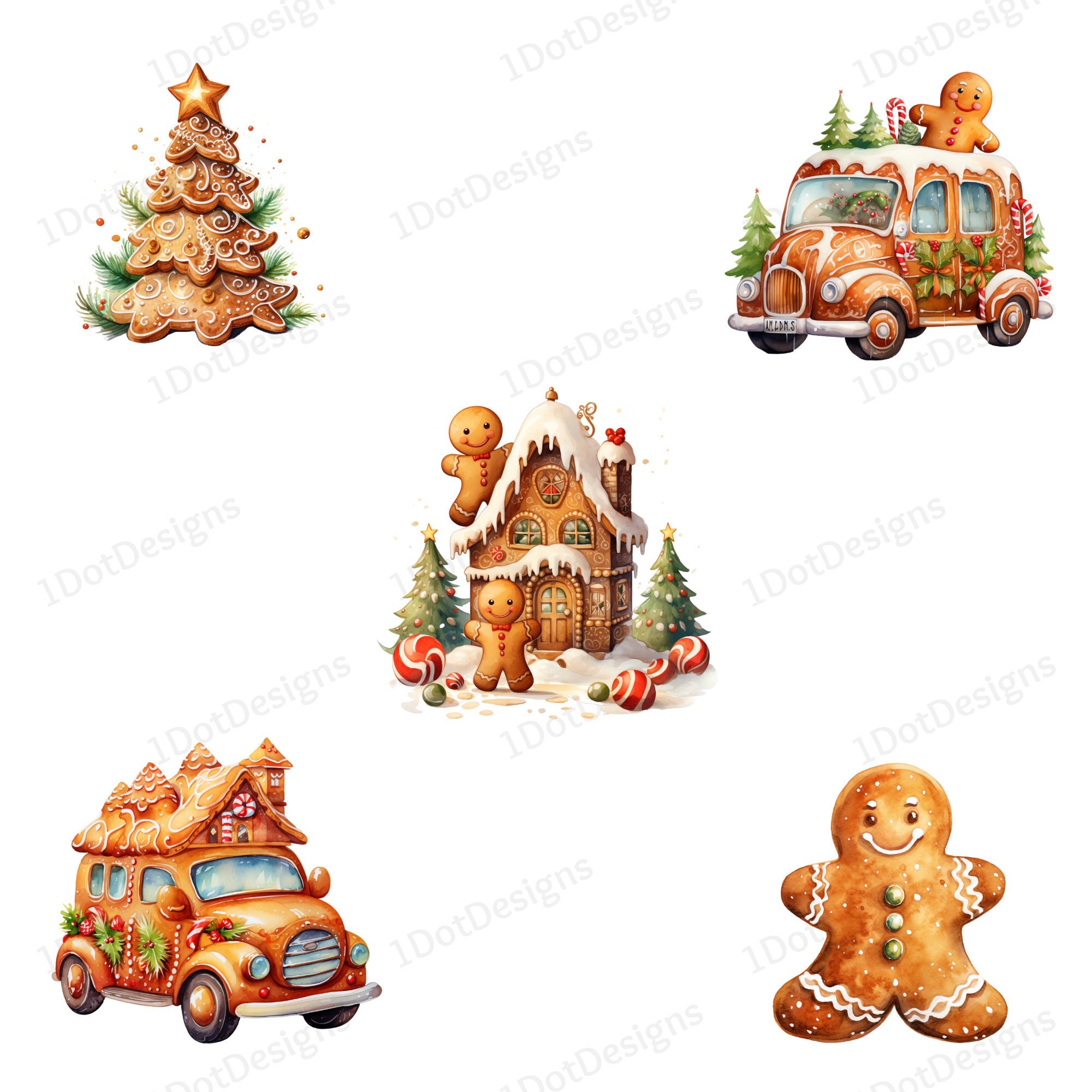 Gingerbread Cookies Clipart Bundle, Christmas PNG, Christmas Clipart ...