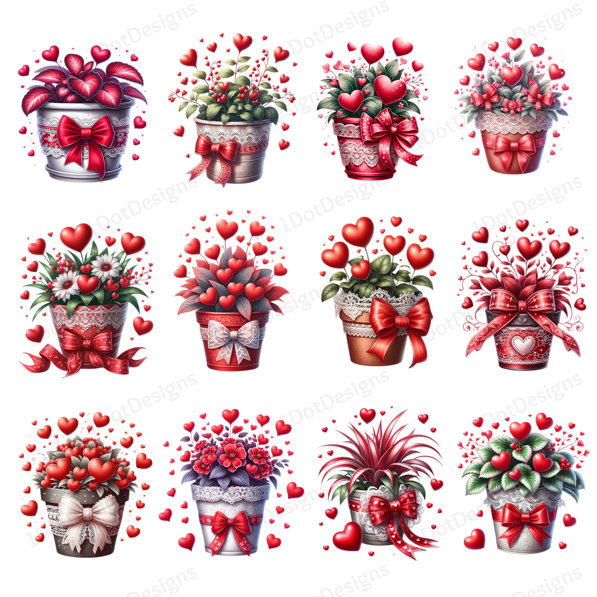 Lace Plant Clipart Bundle, Love Clipart, Botanicals Clipart, Garden ...