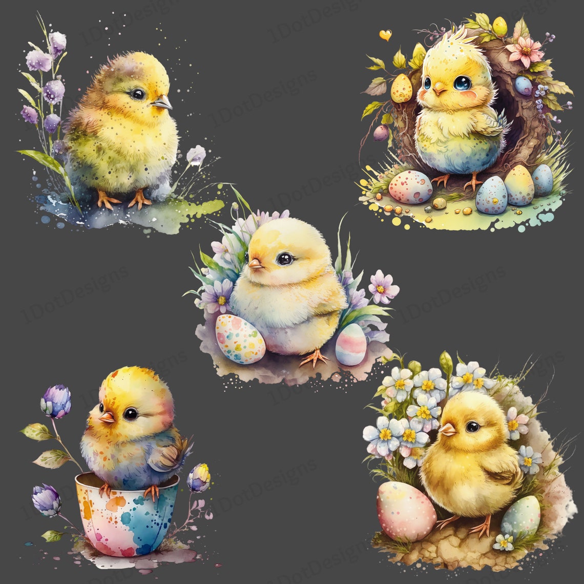 Pastel Easter Clipart Bundle, Easter PNG, Watercolor Clipart, Easter ...