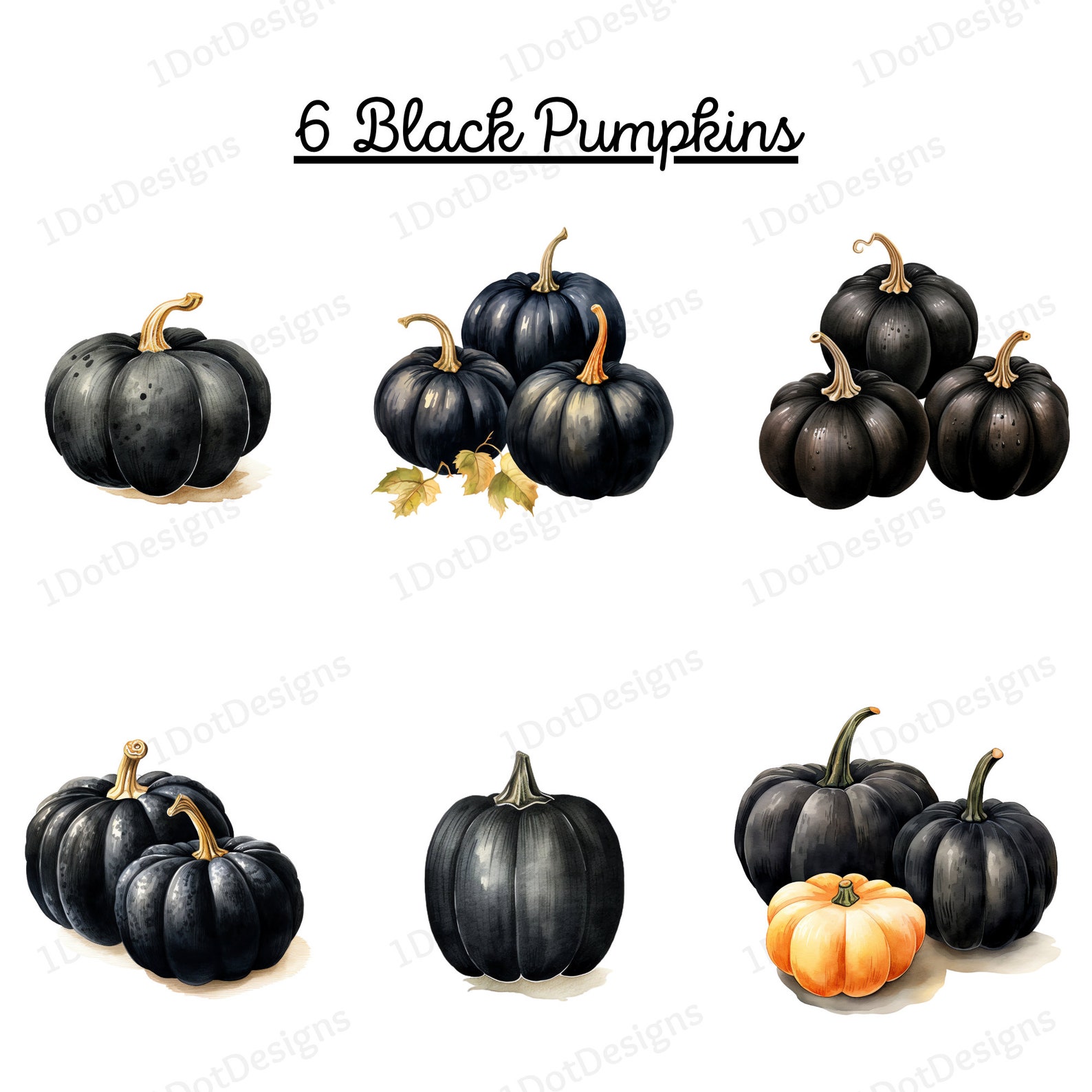 Colorful Pumpkins Clipart Bundle, Halloween PNG, Pumpkin Clipart ...