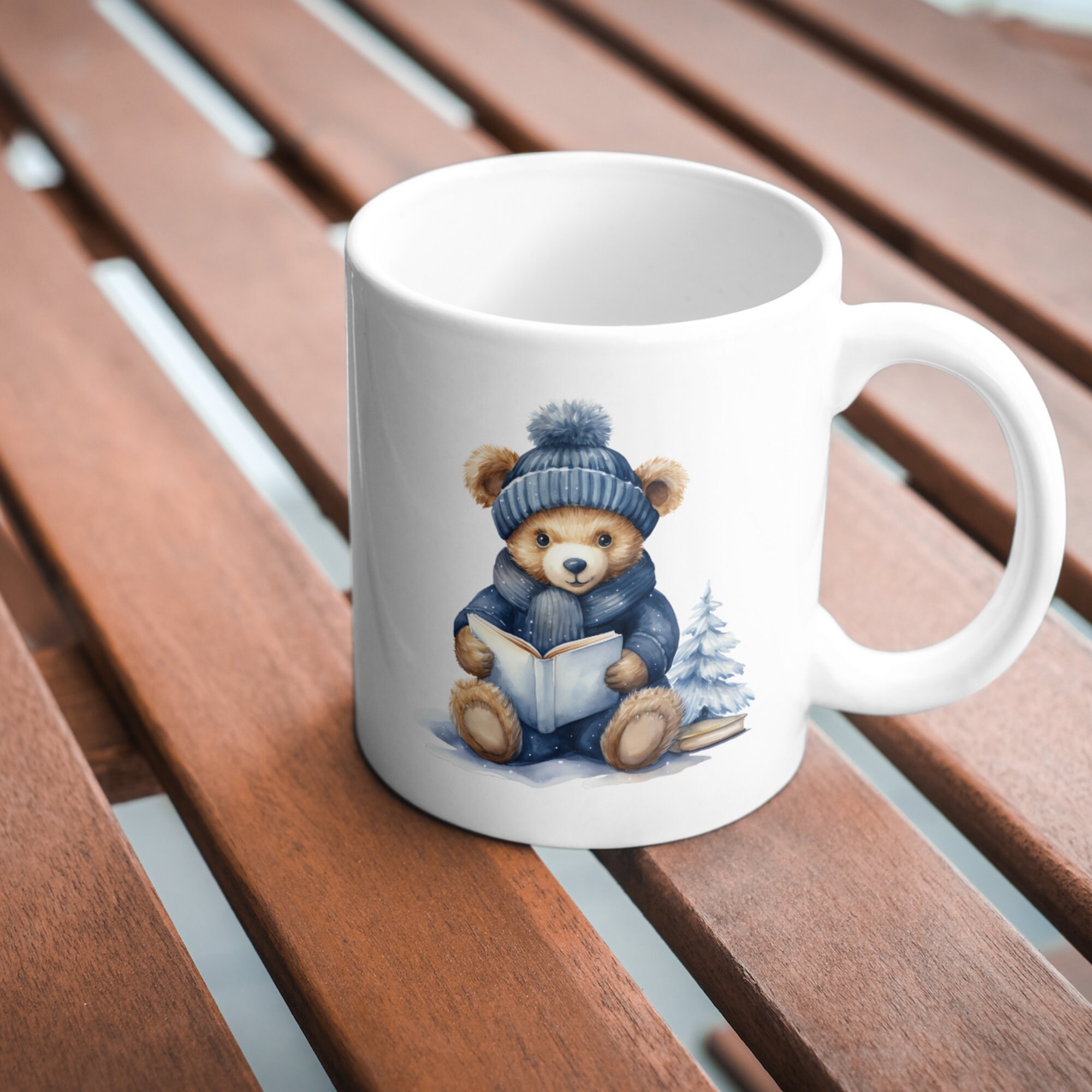 Winter Teddy Bear Clipart Bundle, Christmas PNG, Christmas Clipart, Blue Teddy Bear, Baby Boy ...
