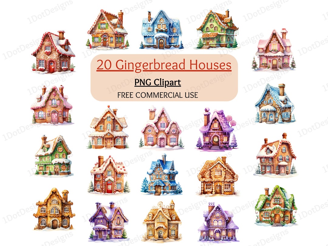 Gingerbread Houses Clipart Bundle, Christmas PNG, Christmas Clipart ...