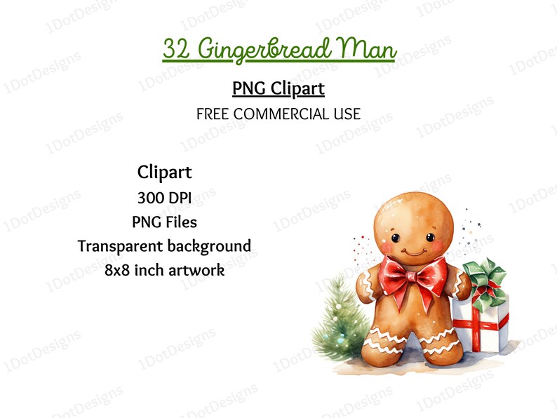Gingerbread Man Clipart Bundle, Christmas PNG, Christmas Clipart ...