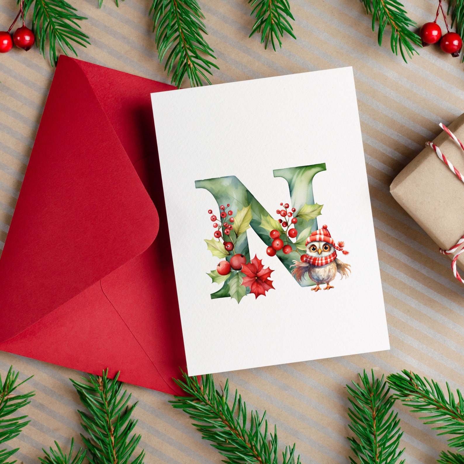 Christmas Letter N Clipart Bundle, Christmas PNG, Christmas Clipart ...