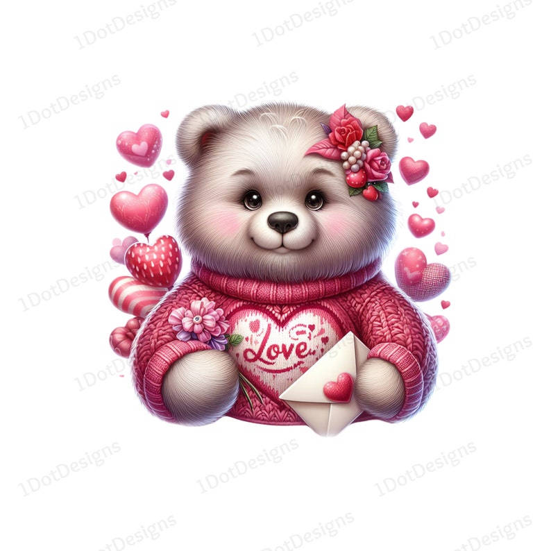 Valentines Teddy Bear Clipart Bundle, Valentines Clipart, Teddy Bear ...