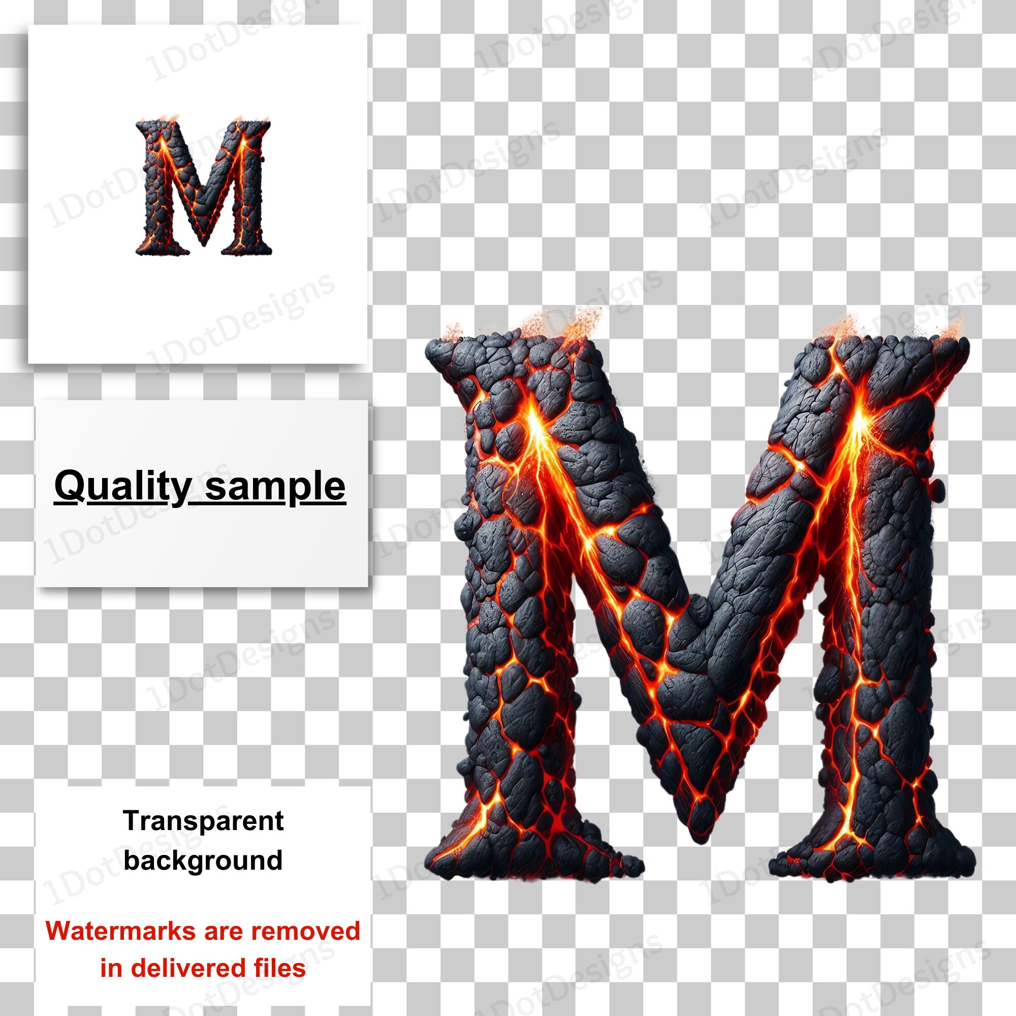 36 Lava Alphabet Clipart Bundle, Volcano PNG, Letters Clipart, Fire ...