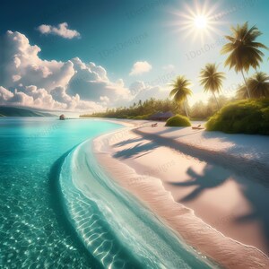 Tropical Beach Digital Paper - 20 Jpgs, Tropical Beach Backdrop, Beach ...