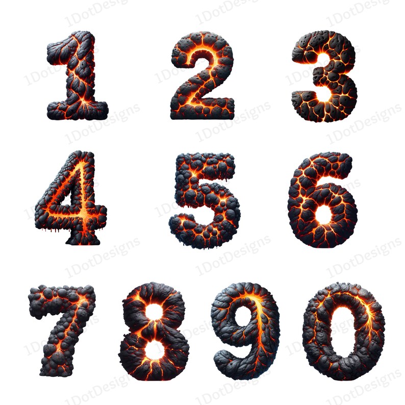 Lava Alphabet Clipart Bundle, Volcano Font, Fire Letters (digital ...
