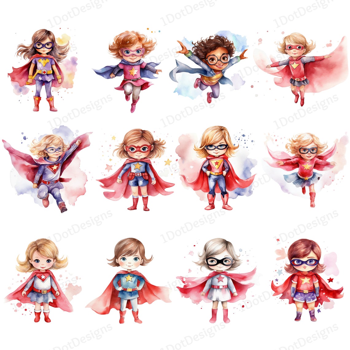 Superhero Girl Clipart Superhero PNG Superhero Clipart - Etsy UK