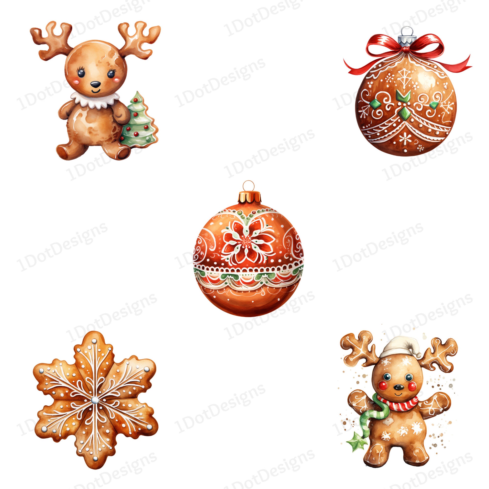 Gingerbread Cookies Clipart Bundle, Christmas PNG, Christmas Clipart ...