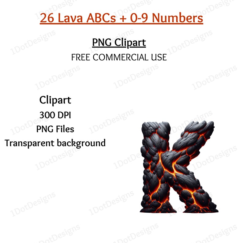 36 Lava Alphabet Clipart Bundle, Volcano PNG, Letters Clipart, Fire ...