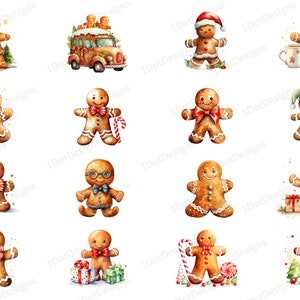 Gingerbread Man Clipart Bundle, Christmas PNG, Christmas Clipart ...