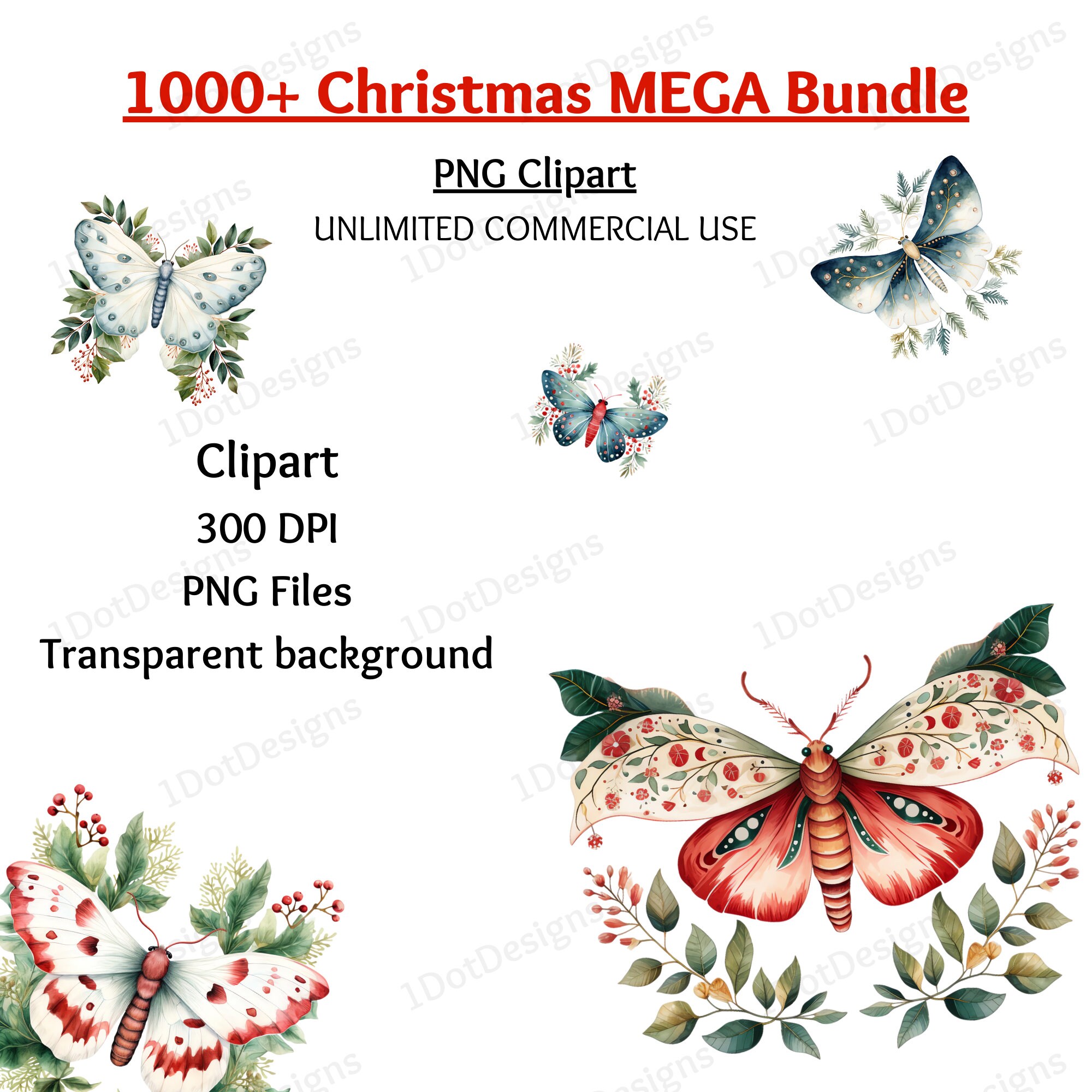 Christmas Clipart Mega Bundle Watercolor Christmas Clipart - Etsy UK