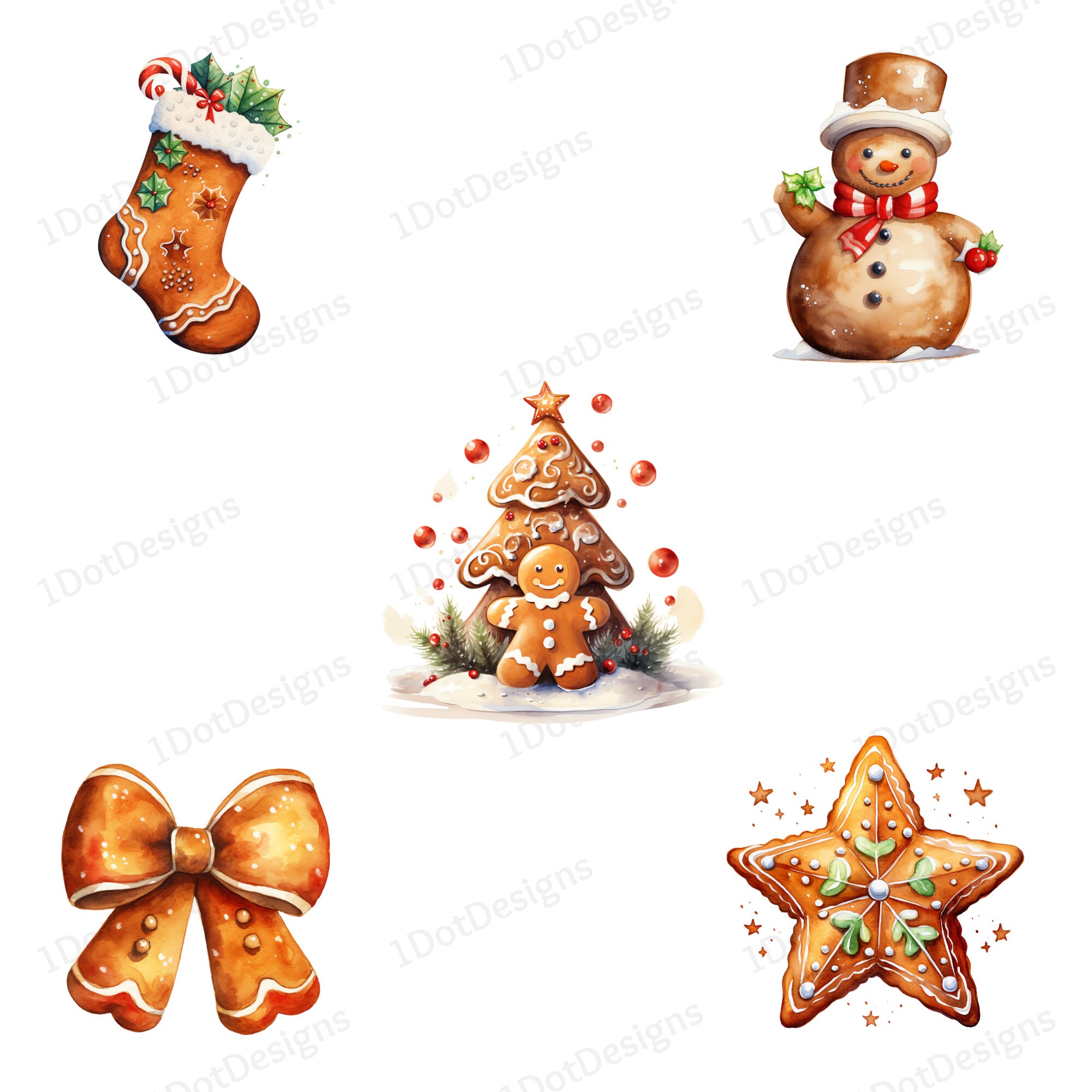 Gingerbread Cookies Clipart Bundle, Christmas PNG, Christmas Clipart ...