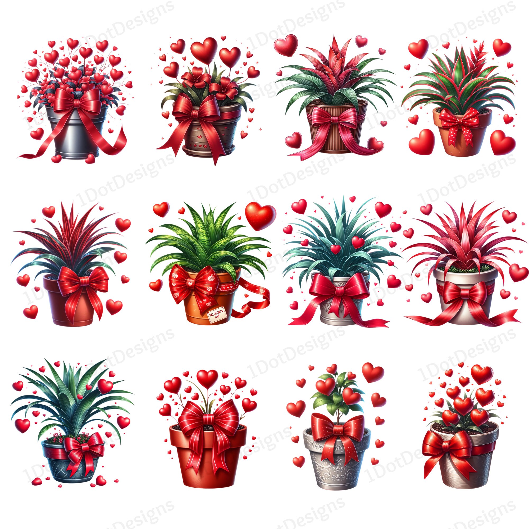 Heart Plant Clipart Bundle, Love Clipart, Botanicals Clipart, Garden ...