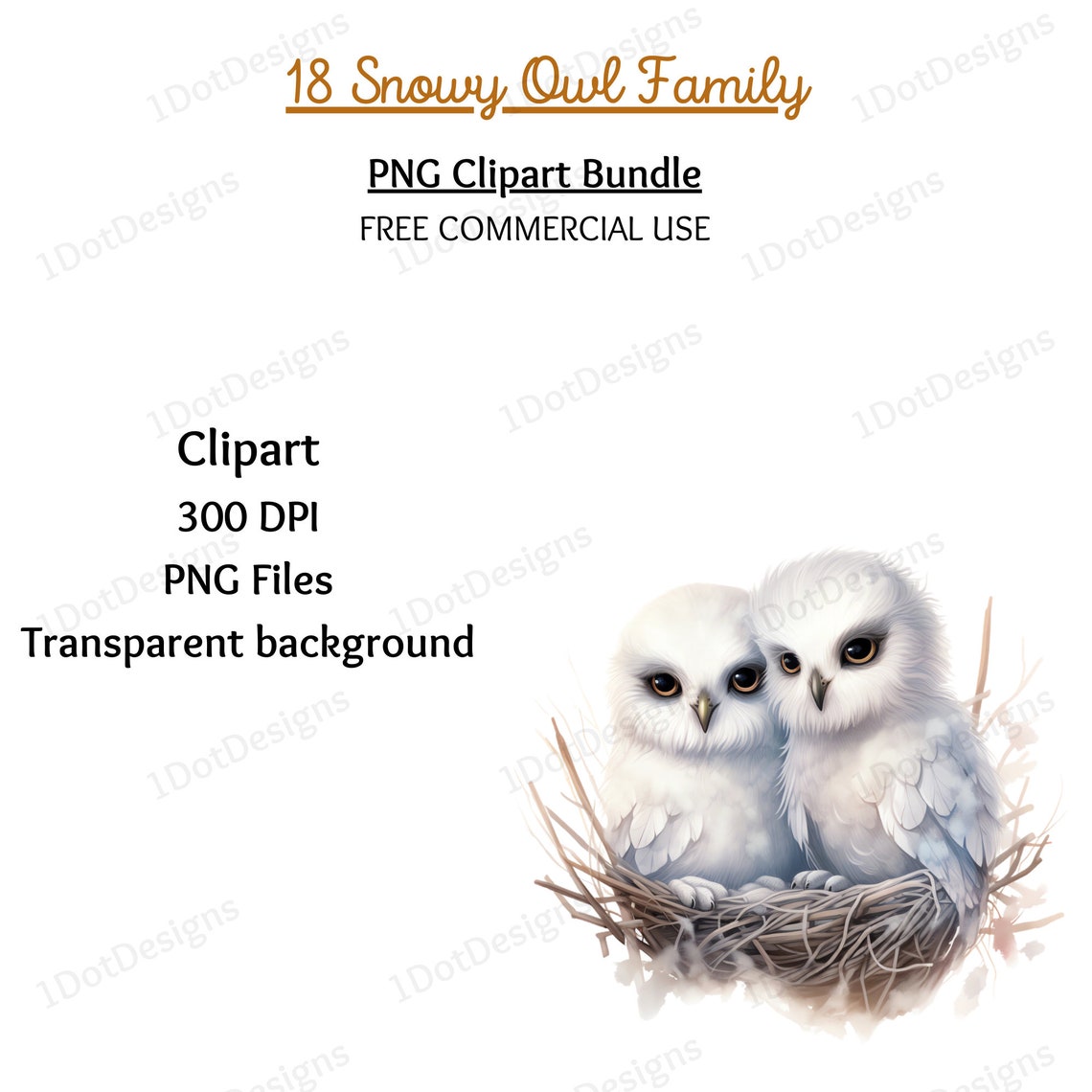Snowy Owl Family Clipart Bundle Snow Owl PNG Nature Clipart - Etsy UK
