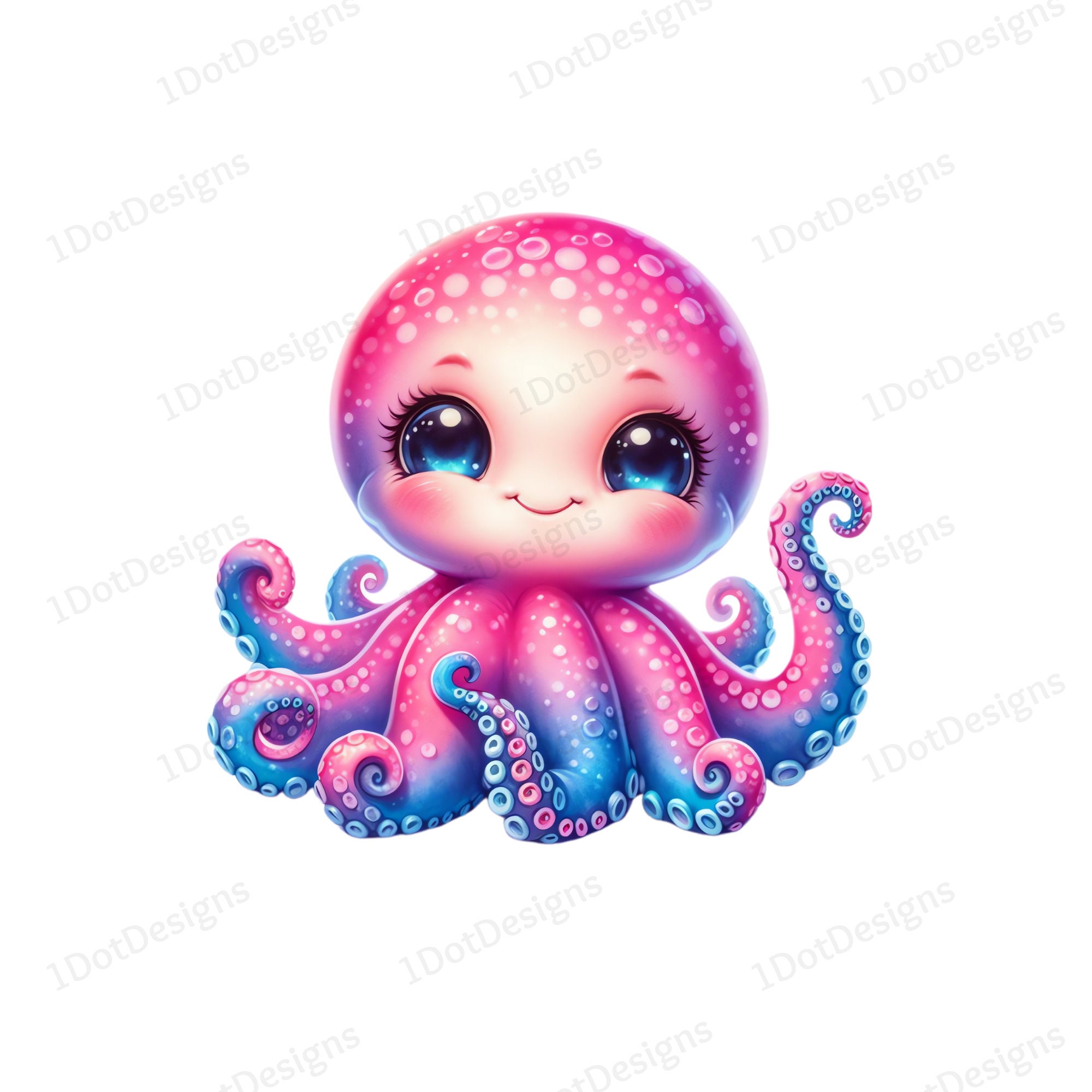 Cute Octopus Clipart Bundle, Baby Octopus PNG, Baby Octopus Clipart ...