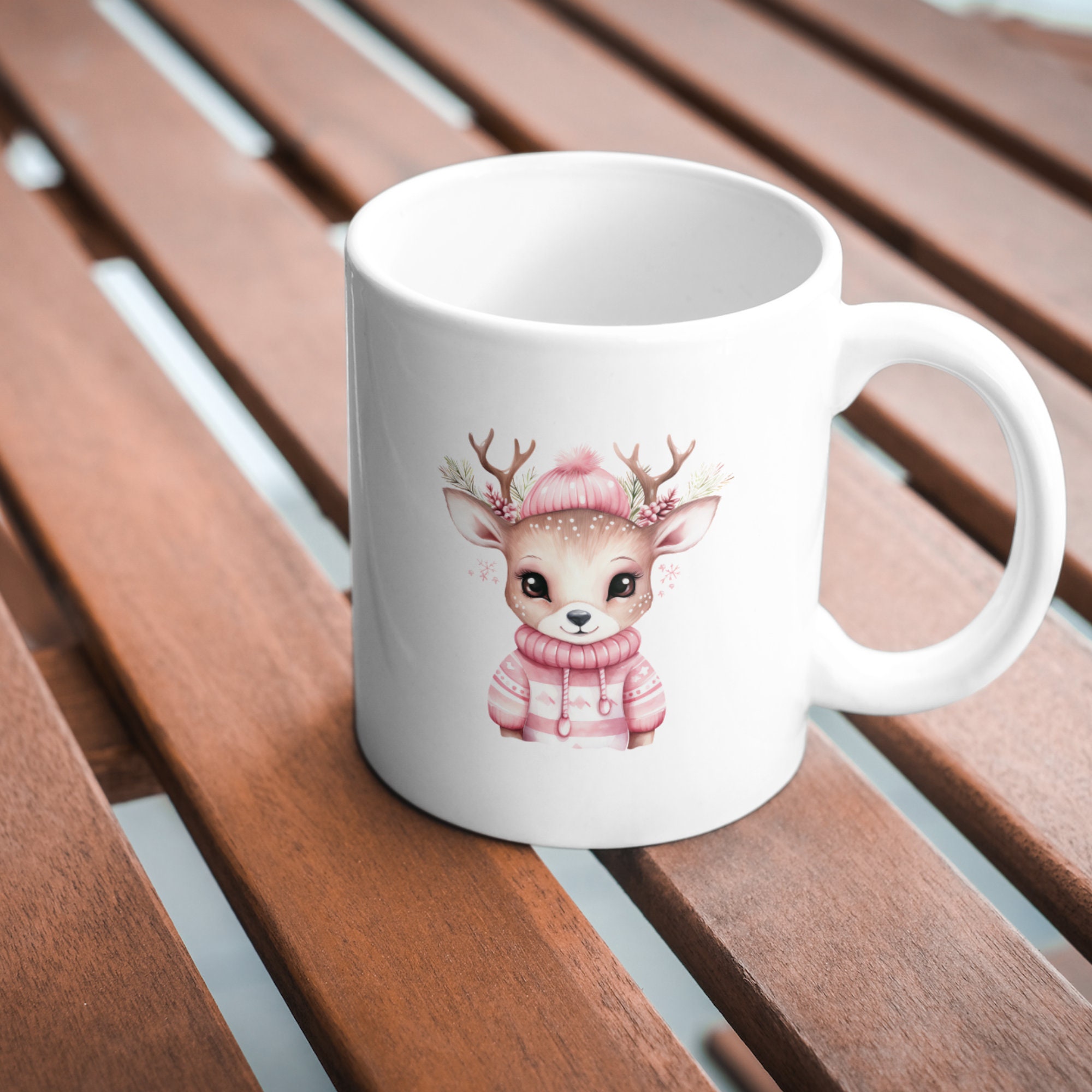 Pink Reindeer Clipart Bundle, Christmas PNG, Christmas Clipart, Baby ...