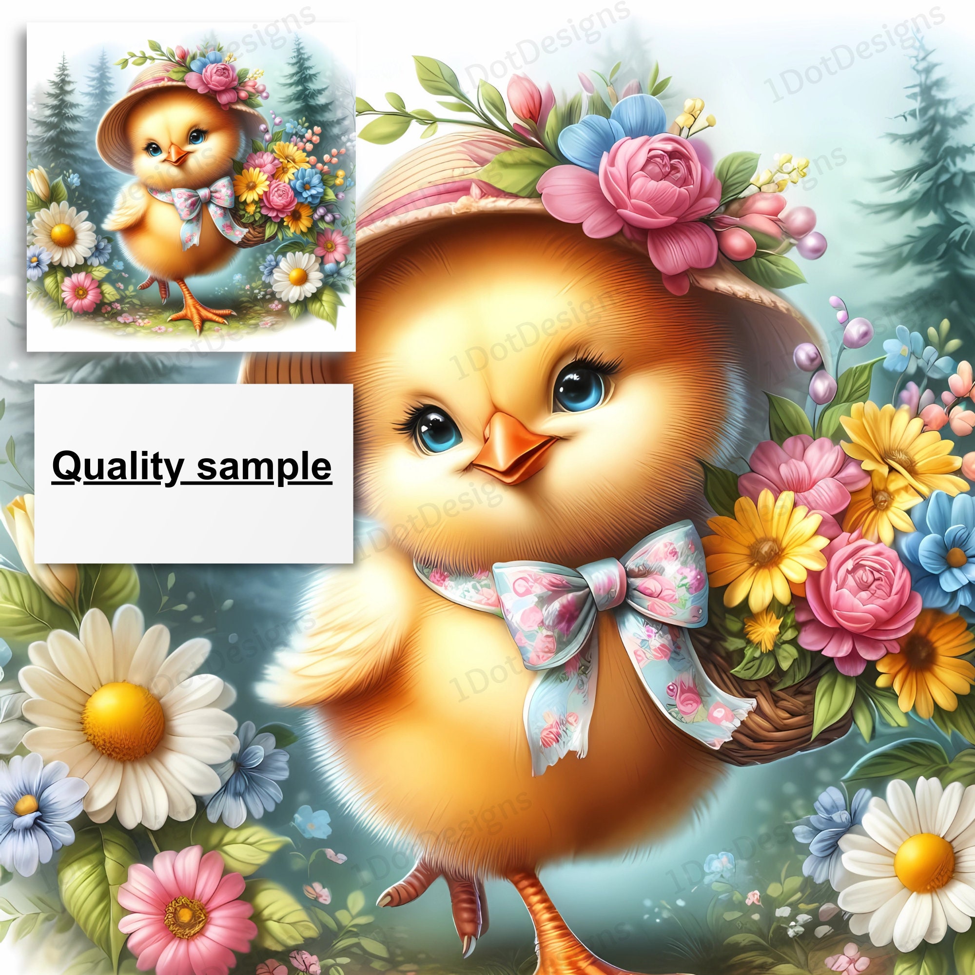 Easter Chick Digital Paper 18 Jpegs, Easter Papers, Easter Backdrop ...